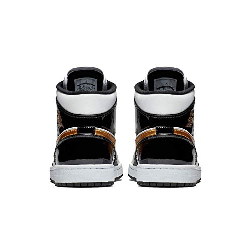 Nike Men's Air Jordan 1 MID SE Black/White/Gold 852542-007 (Size: 9)