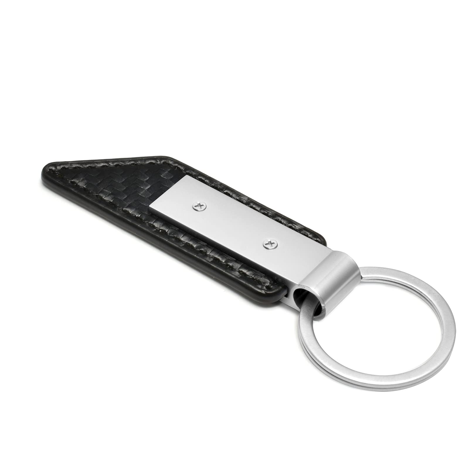 iPick Image Compatible with Honda Civic Carbon Fiber Texture Black PU Leather Strap Key Chain