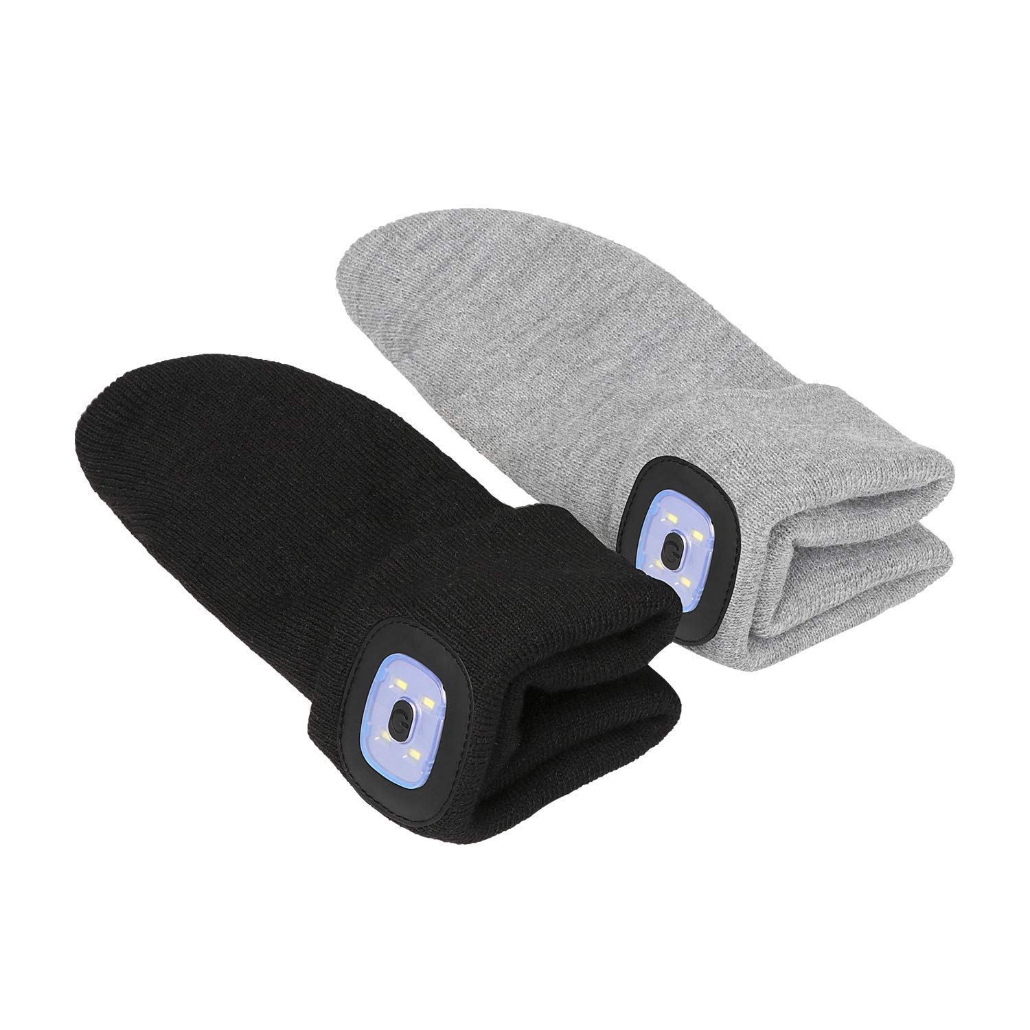 PRAVETTE Unisex Beanie with Light Gifts for Men Dad Father Husband USB Rechargeable Hands Free LED Headlamp Cap Mens Gifts