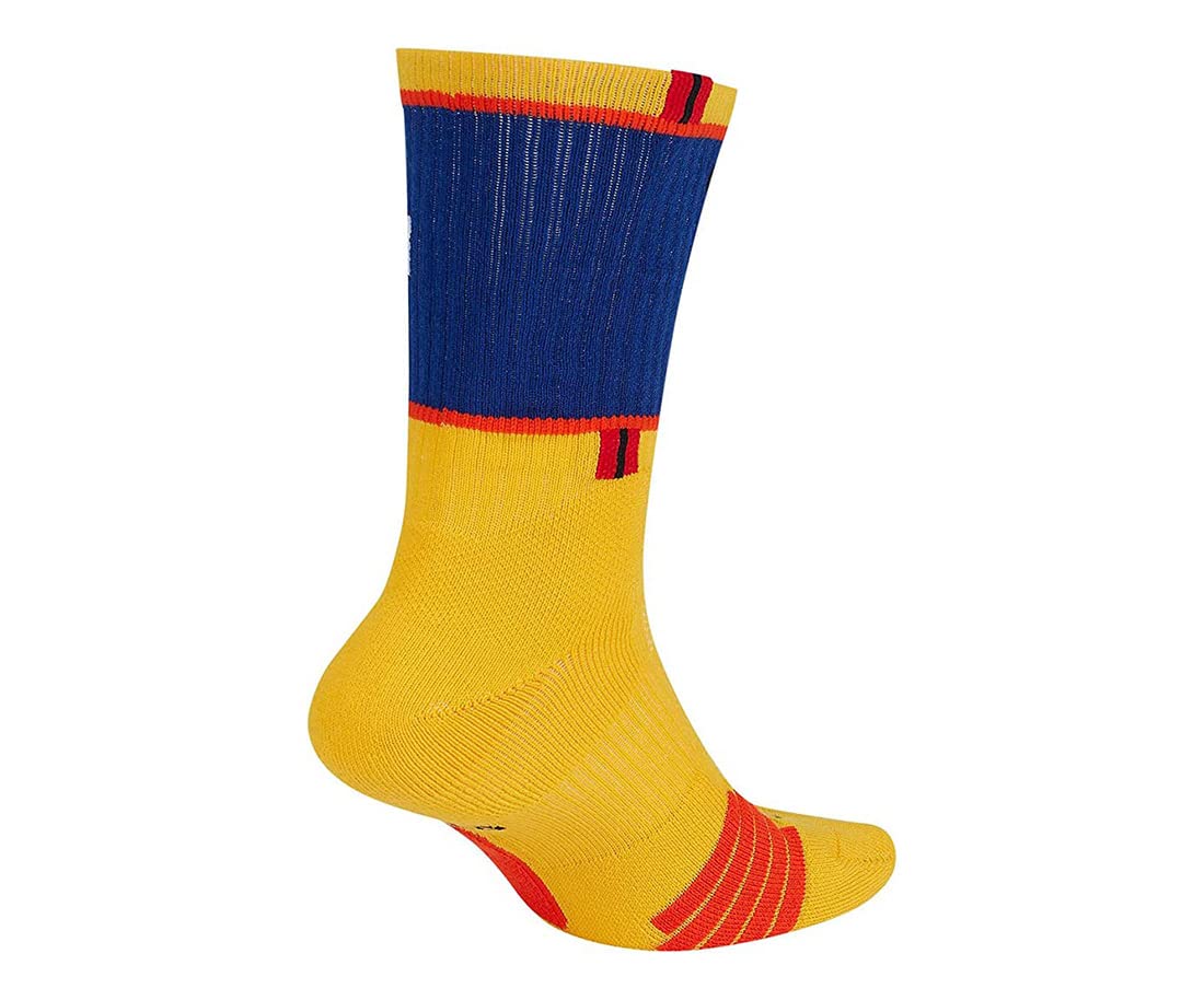 Nike Elite KD Basketball Crew Socks Large (Fits Men Size 8-12, Women 10-13) SX7860-741 Orange, Blue White