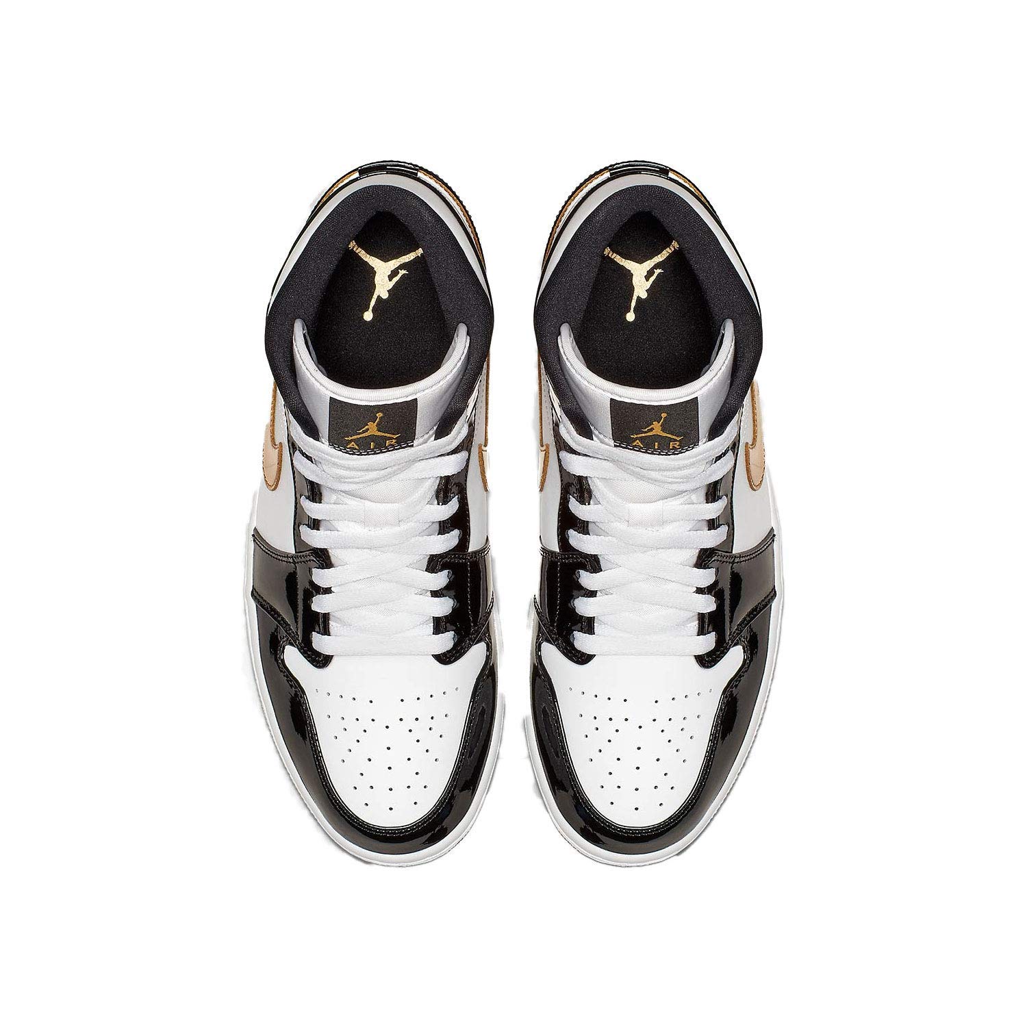 Nike Men's Air Jordan 1 MID SE Black/White/Gold 852542-007 (Size: 11)