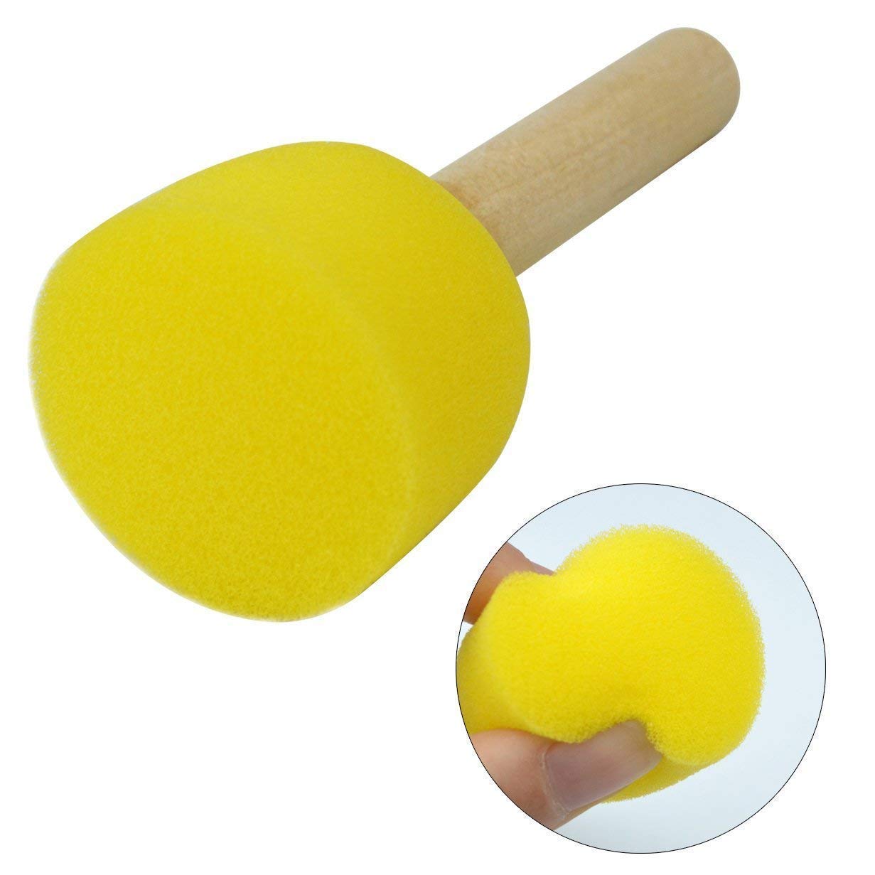 WAFJAMF 20-Pieces Assorted Size Round Sponges Brush Set, Paint Tools for Kids