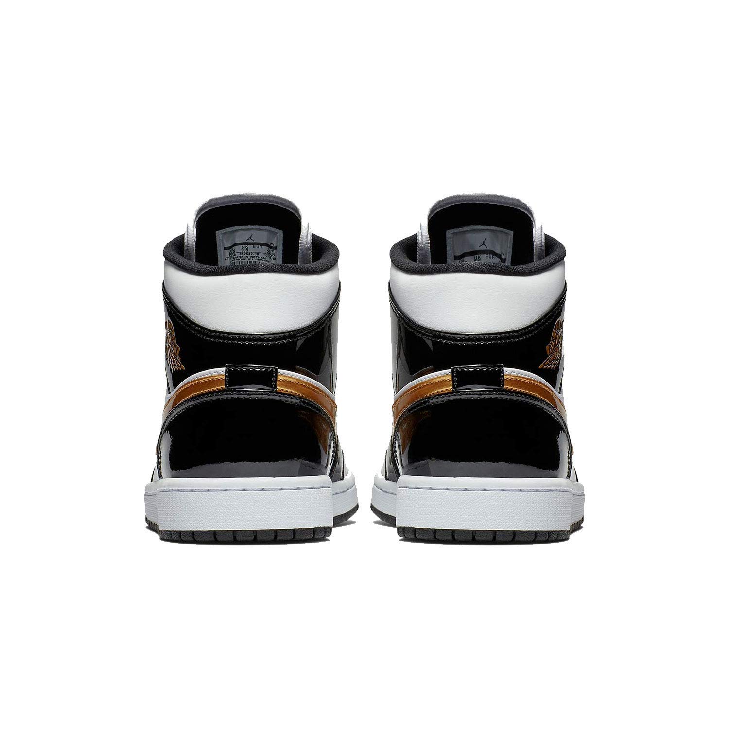 Nike Men's Air Jordan 1 MID SE Black/White/Gold 852542-007 (Size: 11)