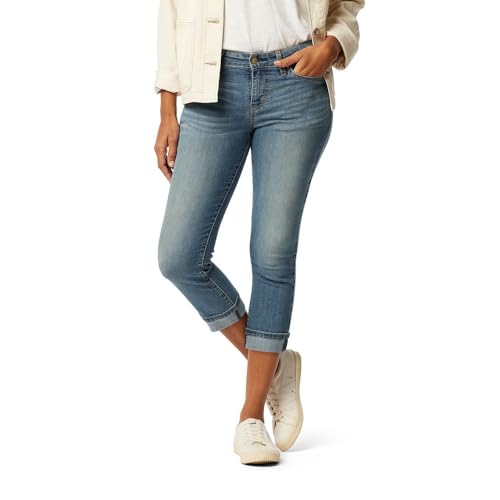 Levi Strauss Signature Gold Women's Mid-Rise Slim Fit Capris (Available in Plus Size), Blue Ice, 16