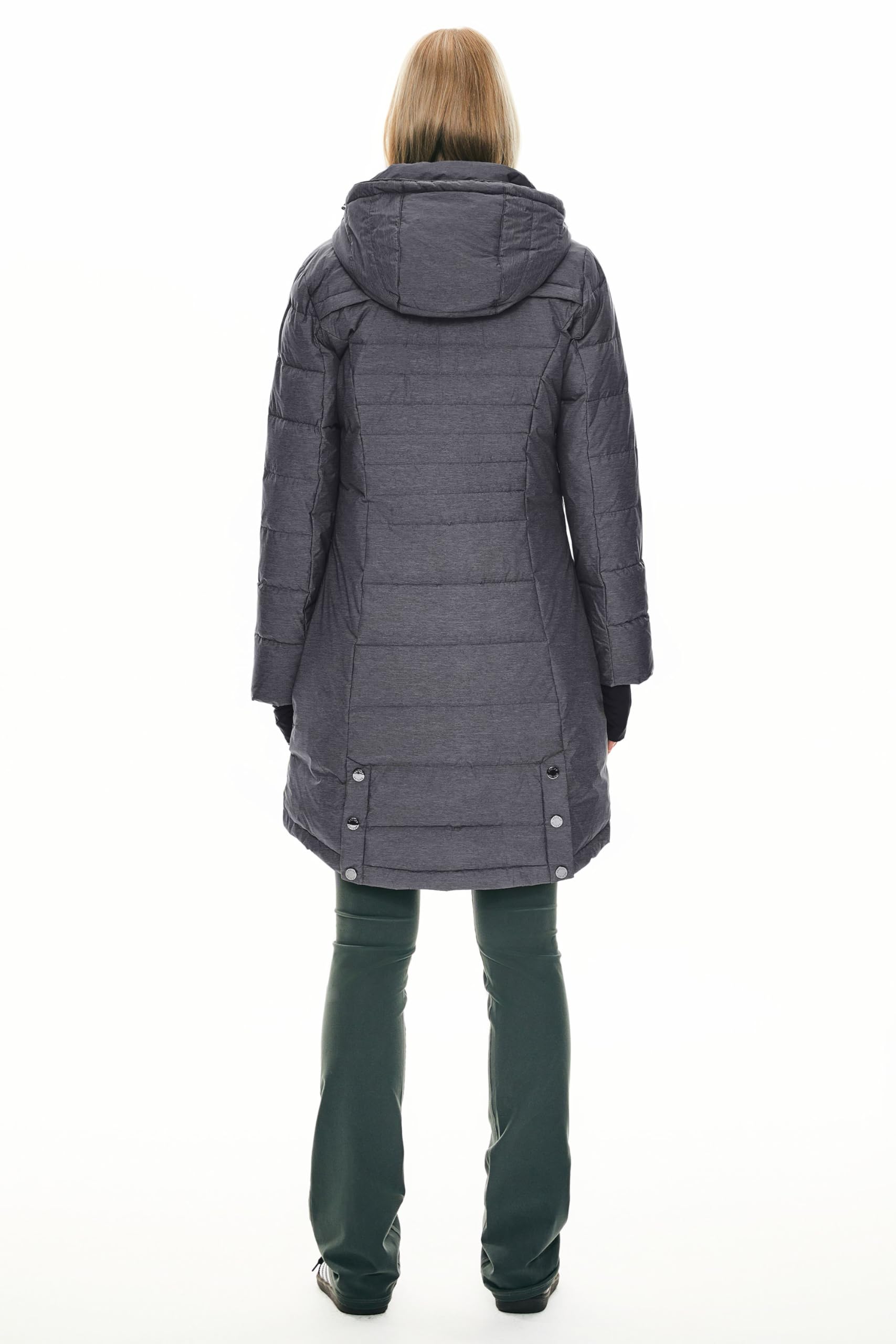 Orolay Women's Down Jacket Coat Mid-Length Darkgrey XL