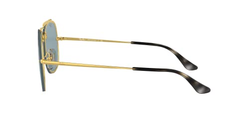 Ray-Ban RB3583N Blaze General Square Sunglasses, Gold/Blue, 58 mm