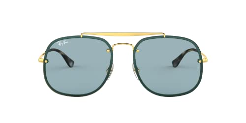 Ray-Ban RB3583N Blaze General Square Sunglasses, Gold/Blue, 58 mm