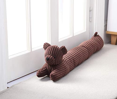 Decorative 36 Inch Door/Window Draft Guard - Energy Saving, Beautiful Decor, Available in Many Different Animal Styles, Great Gift (Brown Bear)
