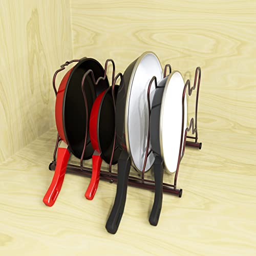 SimpleHouseware Cabinet Pantry Pot and Pan Organizer Holder Rack, Bronze