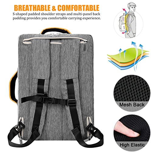 Convertible Laptop Backpack Shoulder Bag 13 14 Inch for Lenovo ThinkPad X1 Carbon, IdeaPad 14, ZenBook 14, HP Envy 14, for Inspiron 14, for Acer Aspire 3