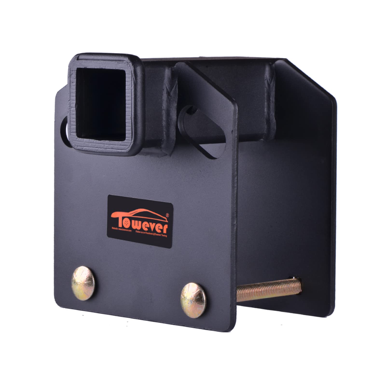 Towever 83803 Towever Trailer Hitch Receiver, RV Bumper Hitch Receiver 2 Inch for 4 x 4 Inches Square RV Bumper Rack Trailer Towing Purpose