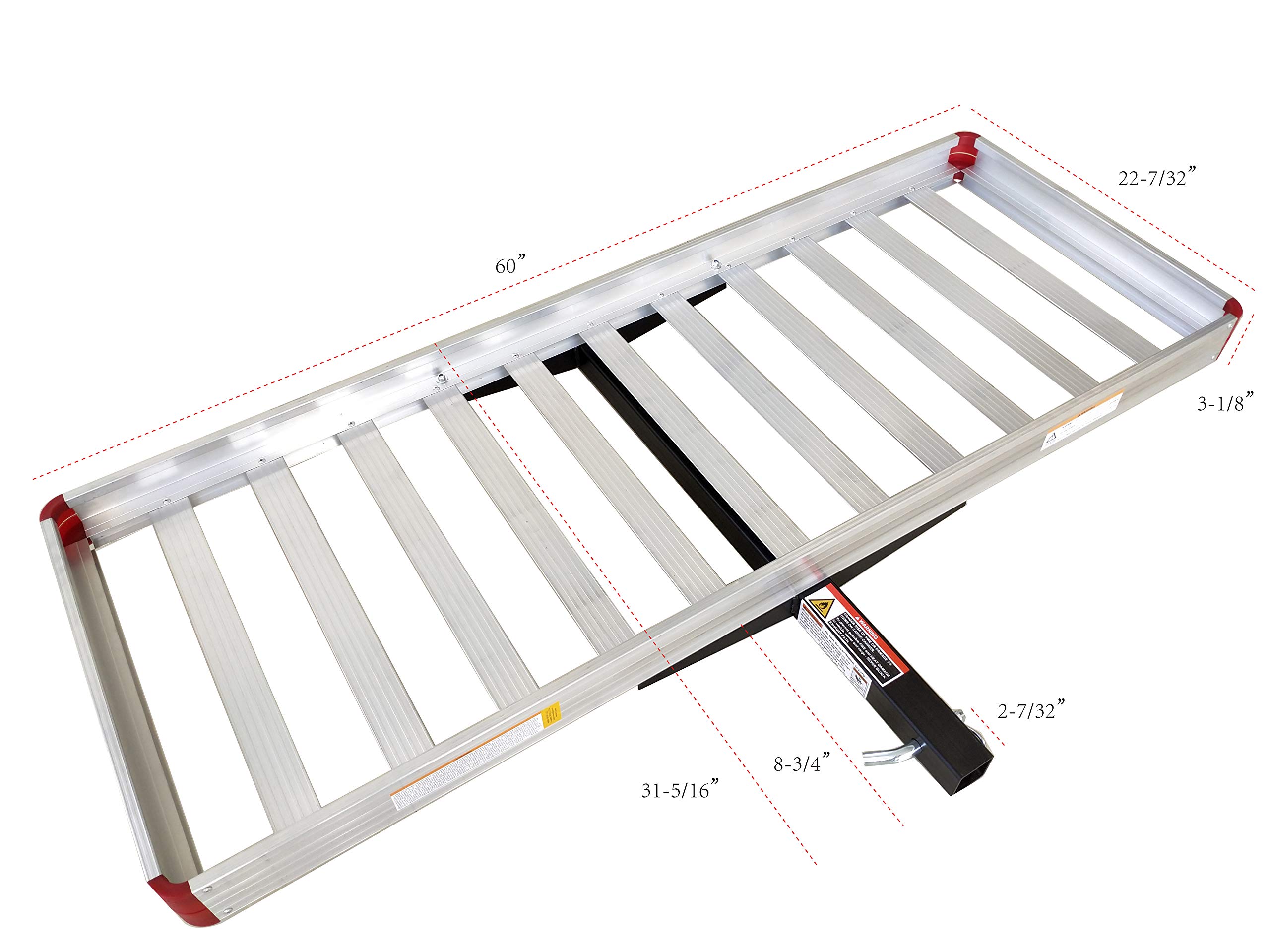 MaxxHaul 60" x 22" Aluminum Cargo Carrier Rack Basket for Luggage for SUV Truck Car Van - 500 lbs. Capacity, Silver