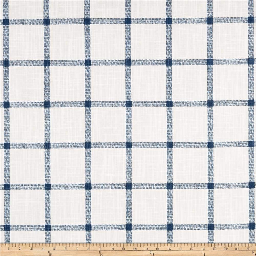 Premier Prints Modern Farmhouse Aaron Windowpane Slub Canvas Italian Denim, Fabric by the Yard