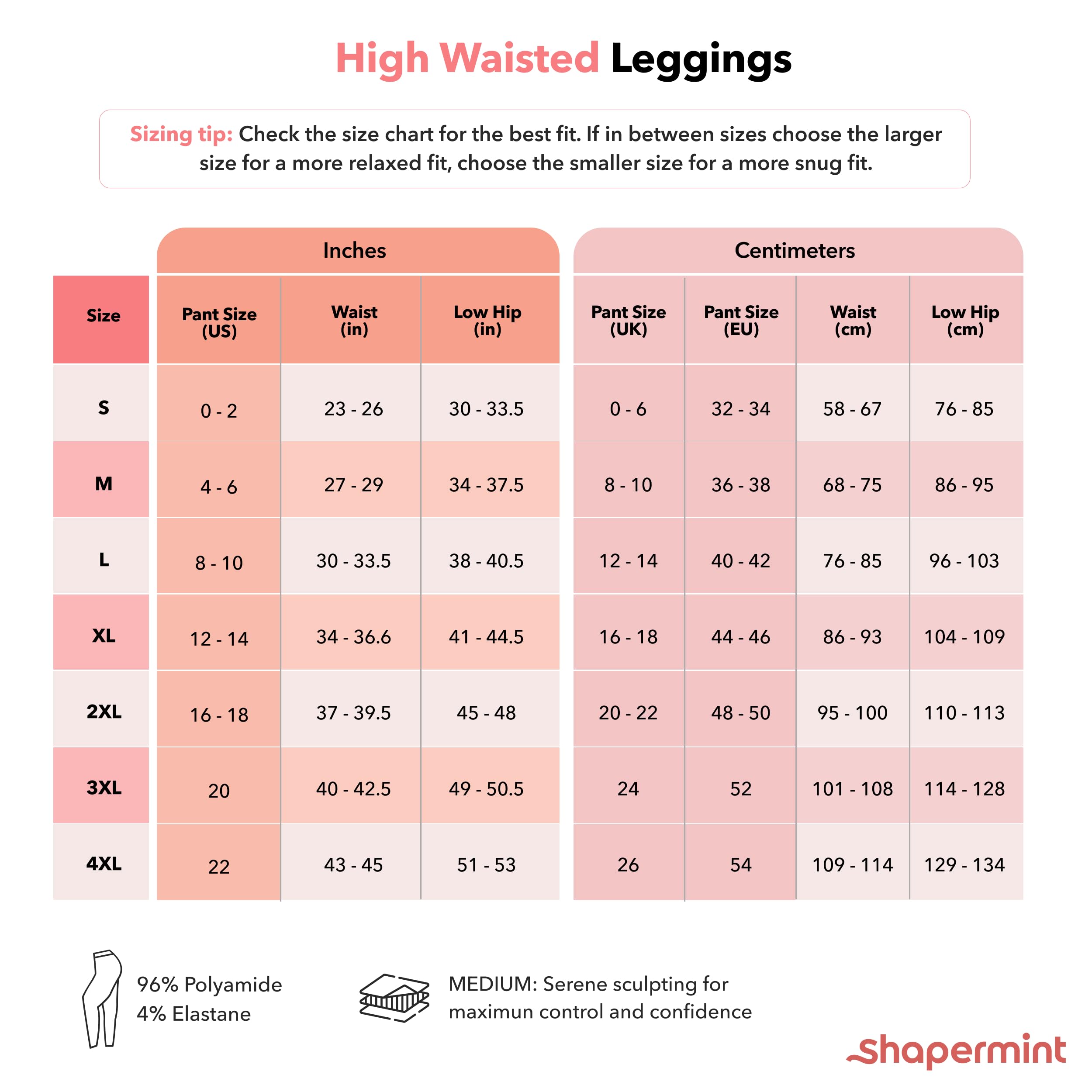 SHAPERMINT Leggings for Women Tummy Control - High Waisted Shapewear Leggings, Womens Plus Size, Thick Non-See-Through Black