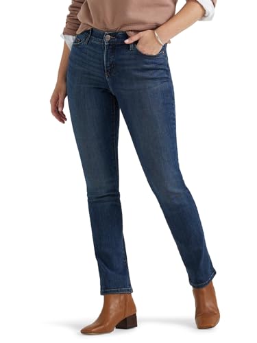 Lee Women's Ultra Lux Comfort with Flex Motion Straight Leg Jean Royal Chakra 10 Medium