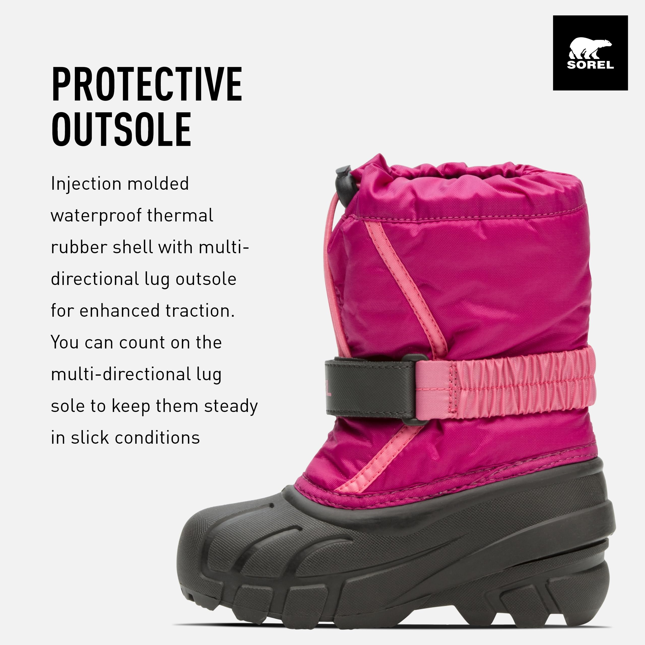 Sorel Youth Unisex Little Children's Flurry Boots - Deep Blush, Tropic Pink - Size 11