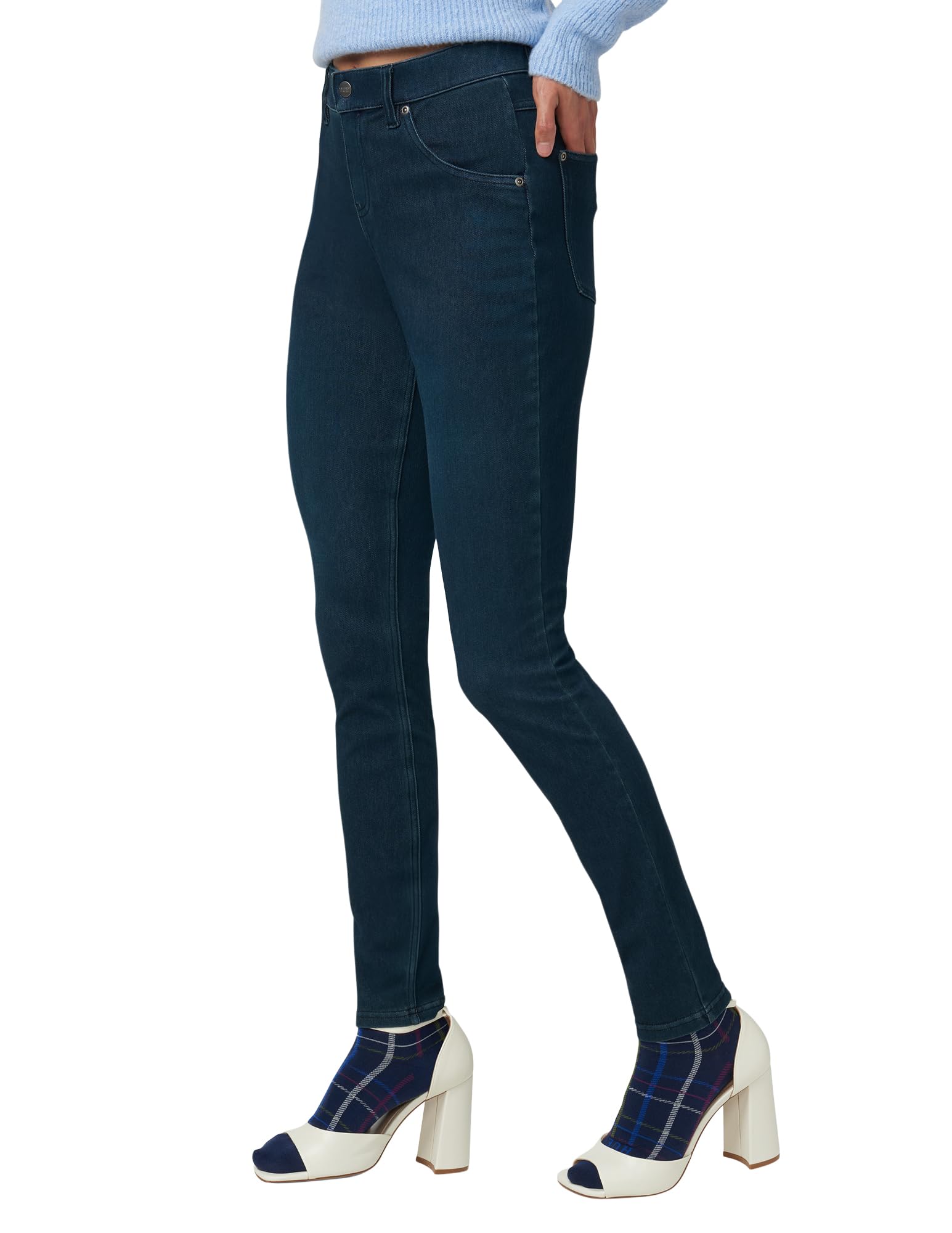 Hue Women's Plus-size Ultra Soft High Waist Denim Leggings Sockshosiery, -black Indigo Wash, 2X