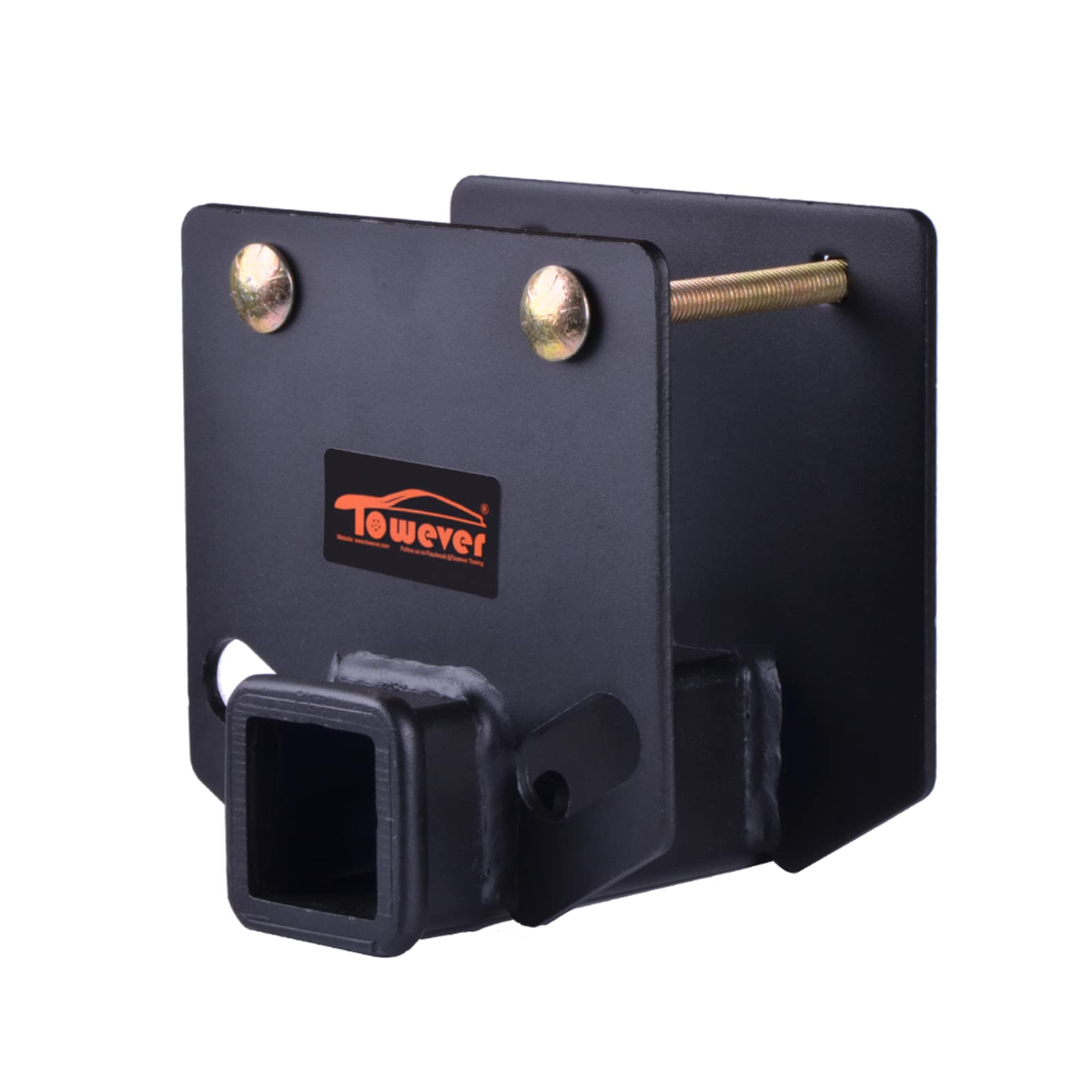 Towever 83803 Towever Trailer Hitch Receiver, RV Bumper Hitch Receiver 2 Inch for 4 x 4 Inches Square RV Bumper Rack Trailer Towing Purpose
