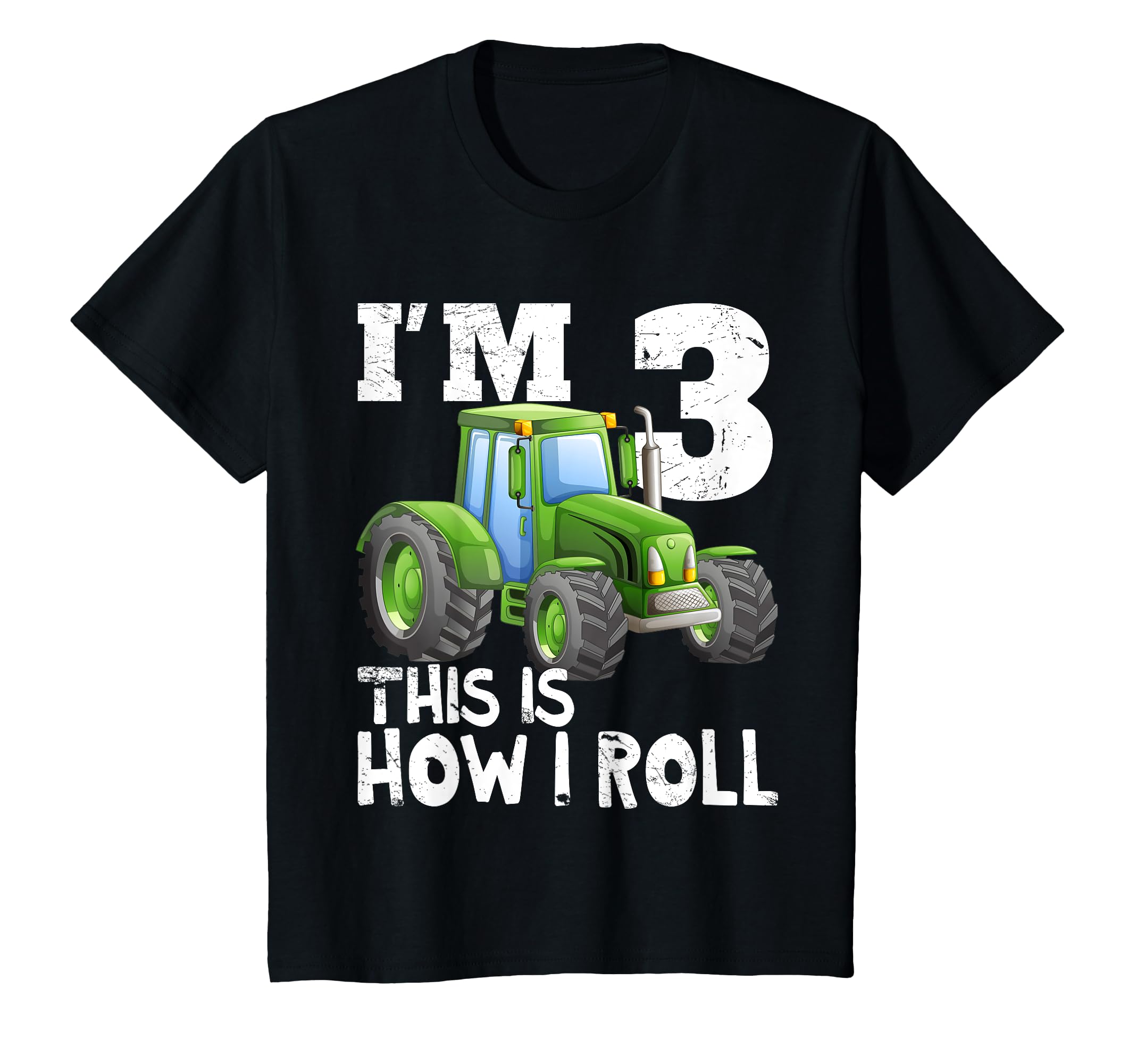 Green Farm Tractor 3rd Birthday Party Gift 3 Year Old T-Shirt