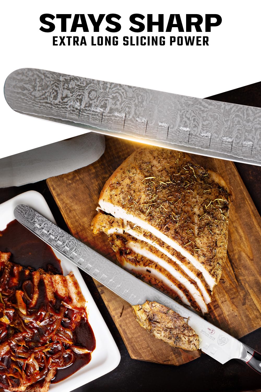 DALSTRONG Slicing Knife - 14 inch - Extra Long Slicer Knife - Shogun Series Elite - Japanese AUS-10V Super Steel - Vacuum Treated - G10 Handle - Carving Slicer BBQ, Brisket Gift Knife- Sheath Included