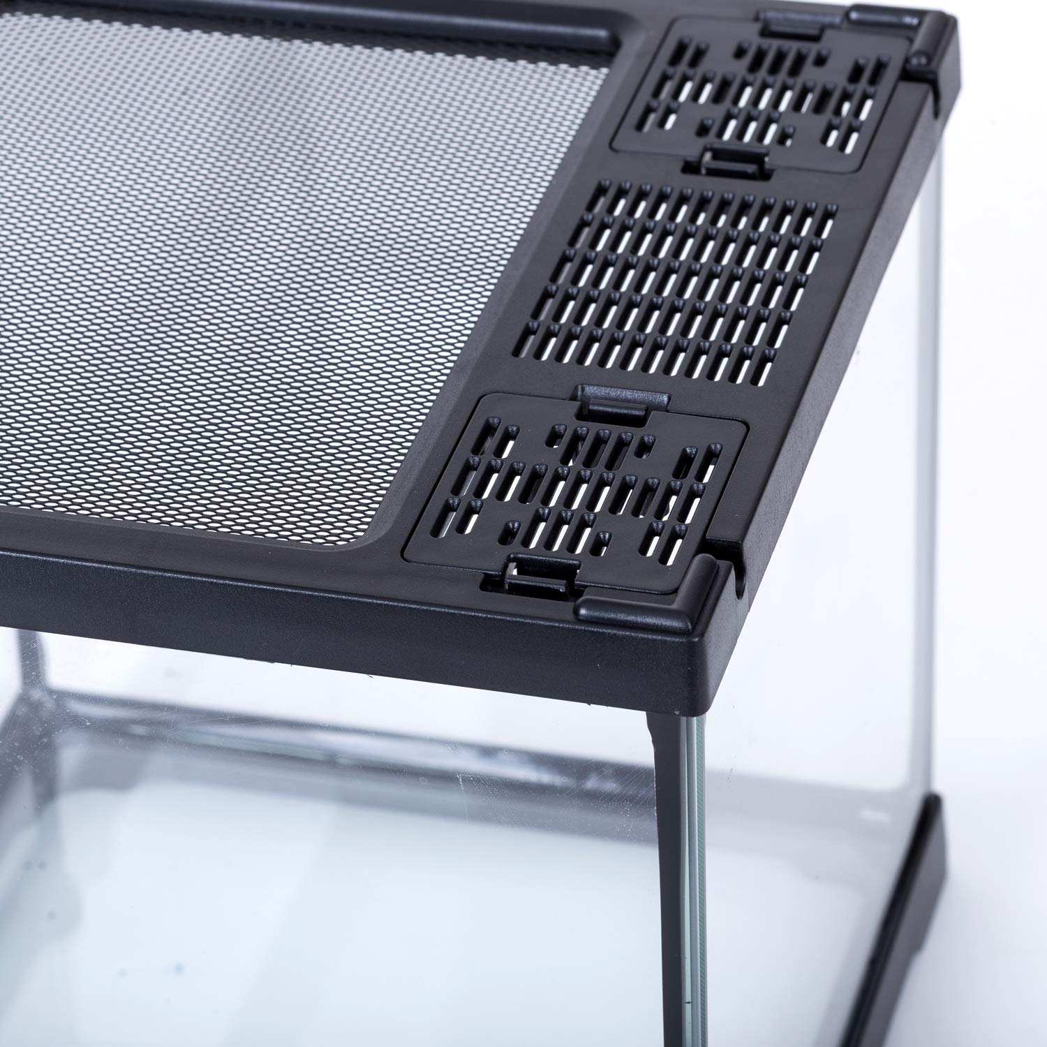 REPTIZOO Mini Reptile Glass Terrarium Tank 8"x8"x8", Front Opening Door Full View Visually Appealing Mini Reptile or Amphibians Glass Habitat