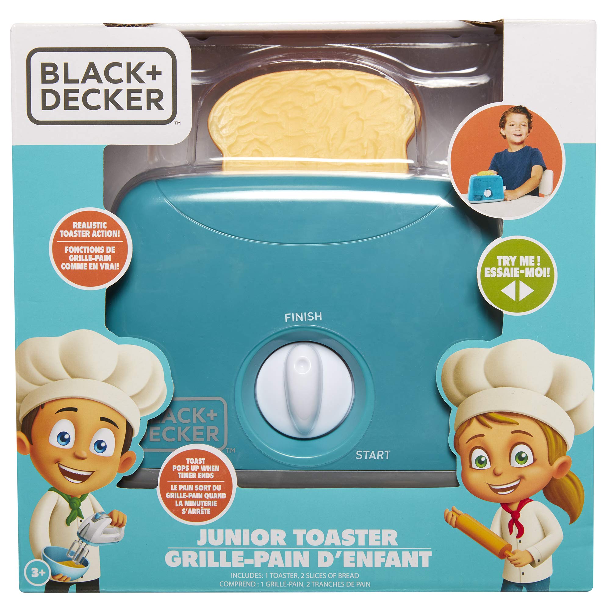 BLACK+DECKER Toaster with Sounds! Kitchen Food Pretend Play Toys Appliances for Kids