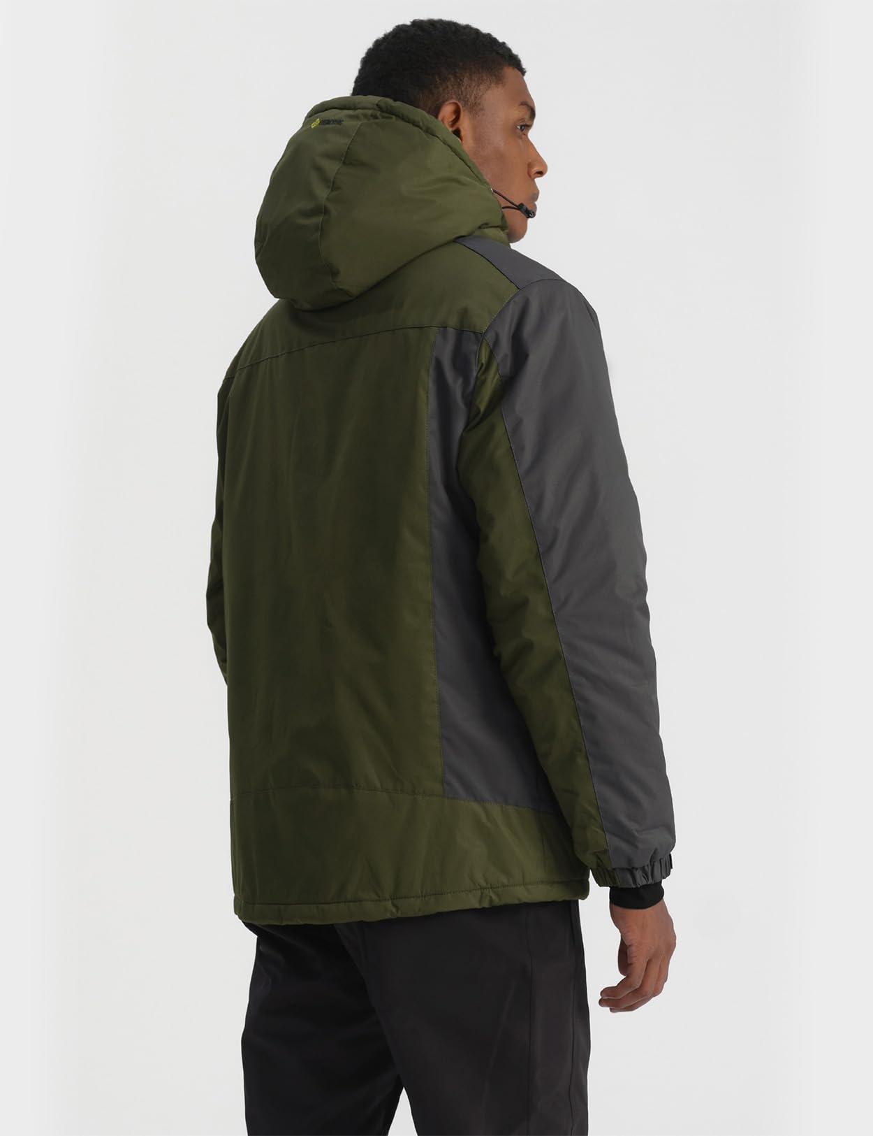 GEMYSE Men's Mountain Waterproof Ski Snow Jacket Winter Windproof Rain Jacket (Army Green,Medium)