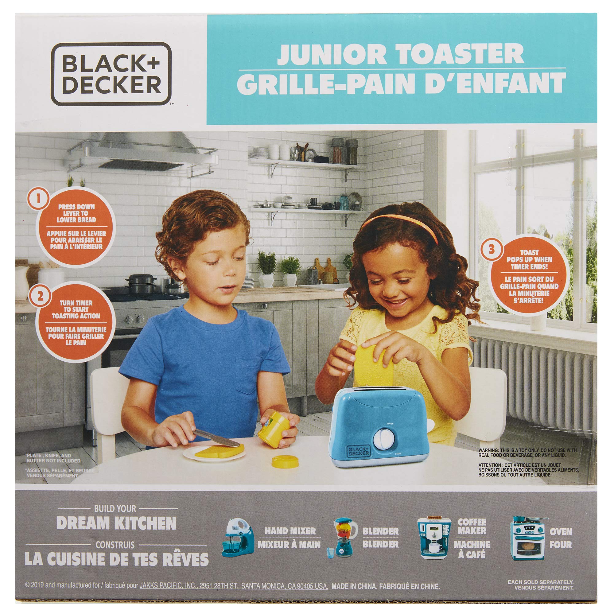BLACK+DECKER Toaster with Sounds! Kitchen Food Pretend Play Toys Appliances for Kids