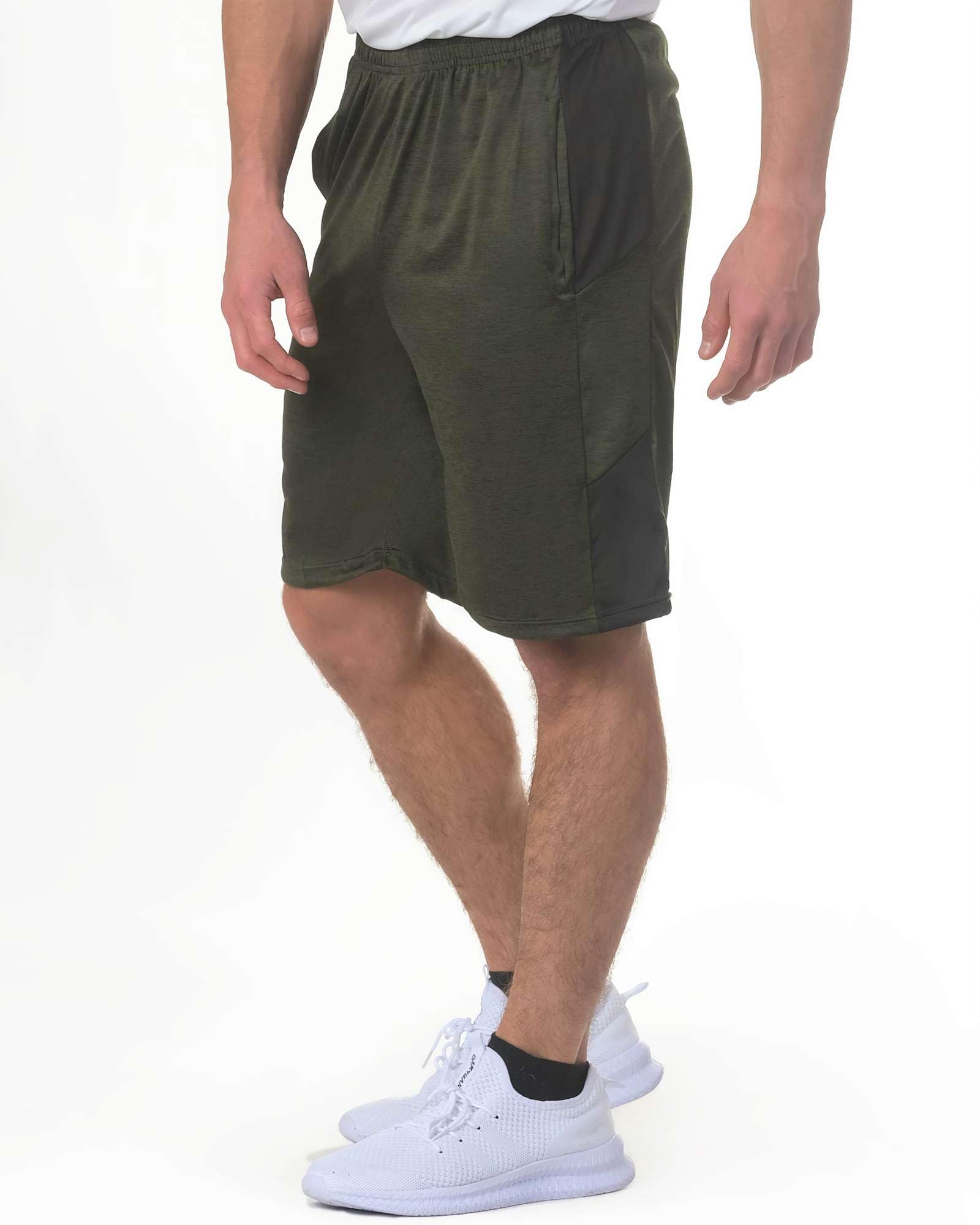 5 Pack Men’s Active Quick Dry Fit Short Pockets Athletic Running Gym Basketball Workout Activewear Sports Men, Set 7, L, Pack of 5