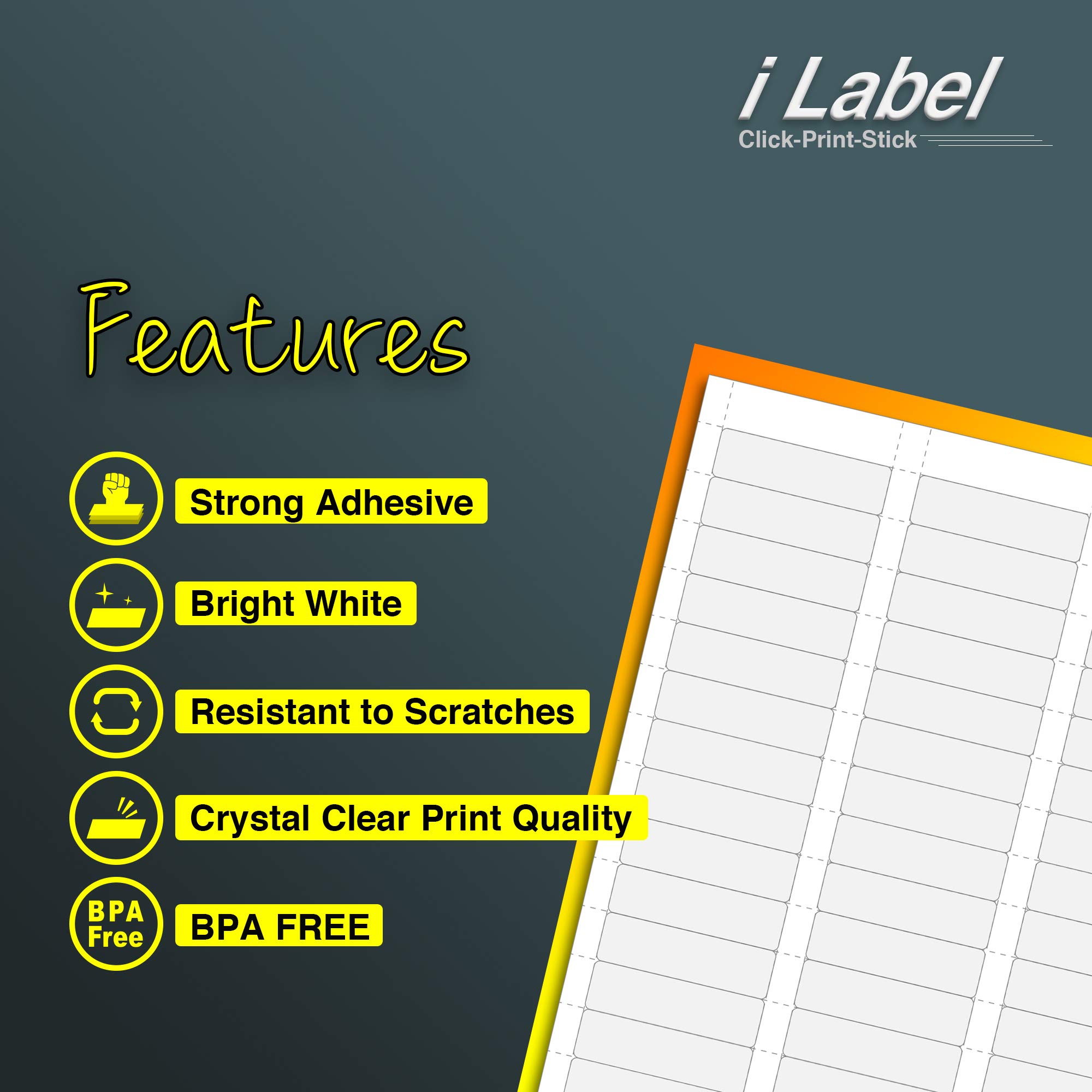 80UP 1.75" x 0.5" Return Address Labels for Laser & Inkjet Printers[100 Sheets,8000 Labels]