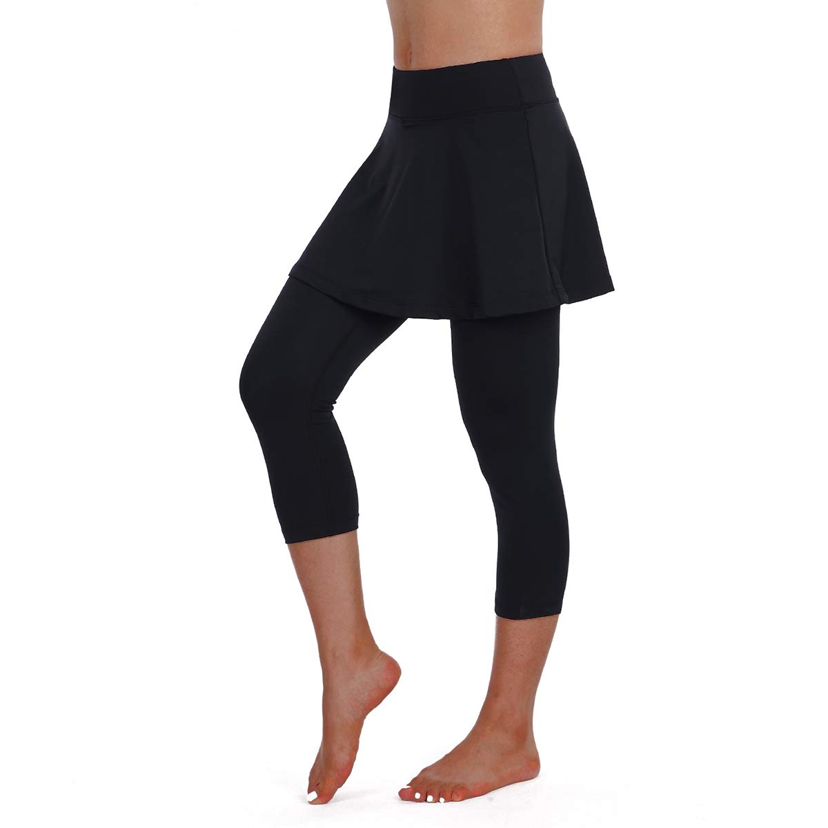 ANIVIVO Skirted Legging for Women, Yoga Legging with Skirts &Women Tennis Leggings Clothes(Black,M)