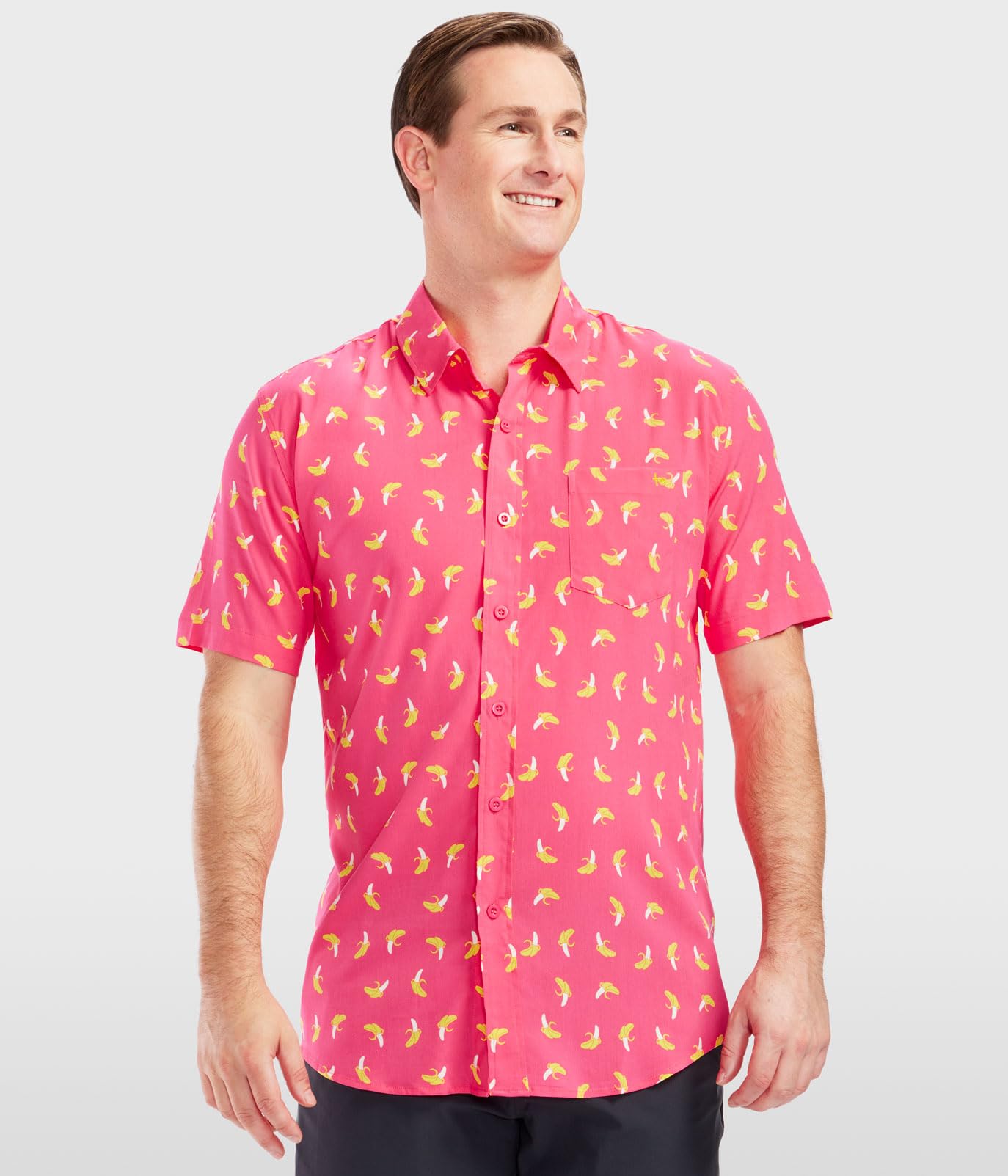 Tipsy Elves Men's Vacation Pink Banana Hawaiian Shirt Size XX-Large