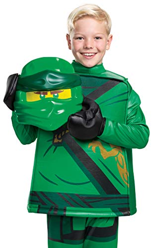 Disguise Lloyd Costume for Kids, Deluxe Lego Ninjago Legacy Themed Children's Character Outfit, Child Size Medium (7-8) Green (100399K)
