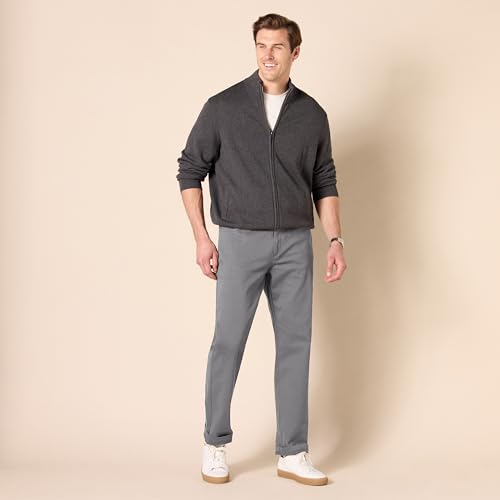 Amazon Essentials Men's Straight Fit 5-Pocket Stretch Twill Pants, Dark Grey, 30W x 30L