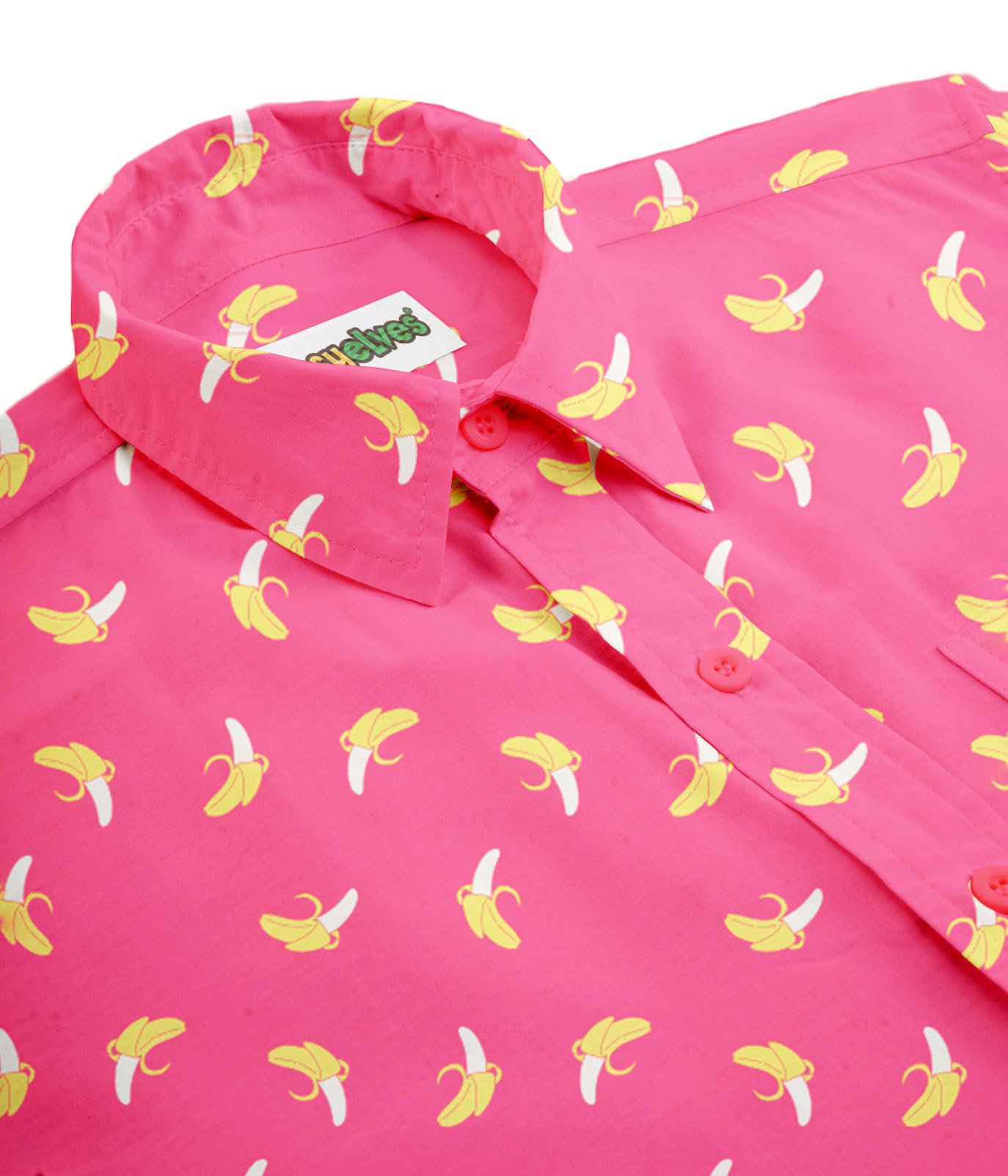 Tipsy Elves Men's Vacation Pink Banana Hawaiian Shirt Size XX-Large