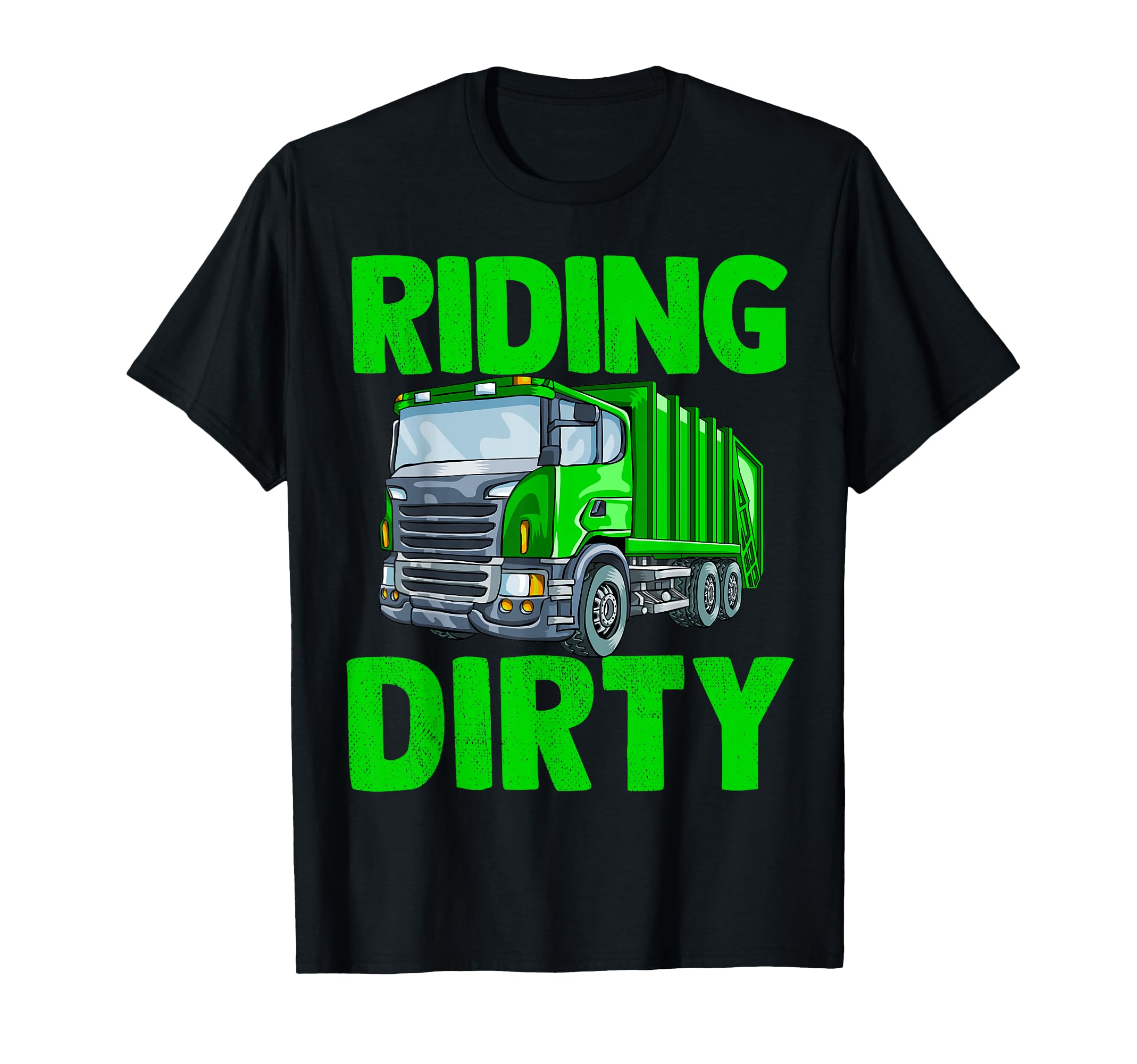 Recycling Trash Garbage Truck T-Shirt Kids Men Riding Dirty T-Shirt