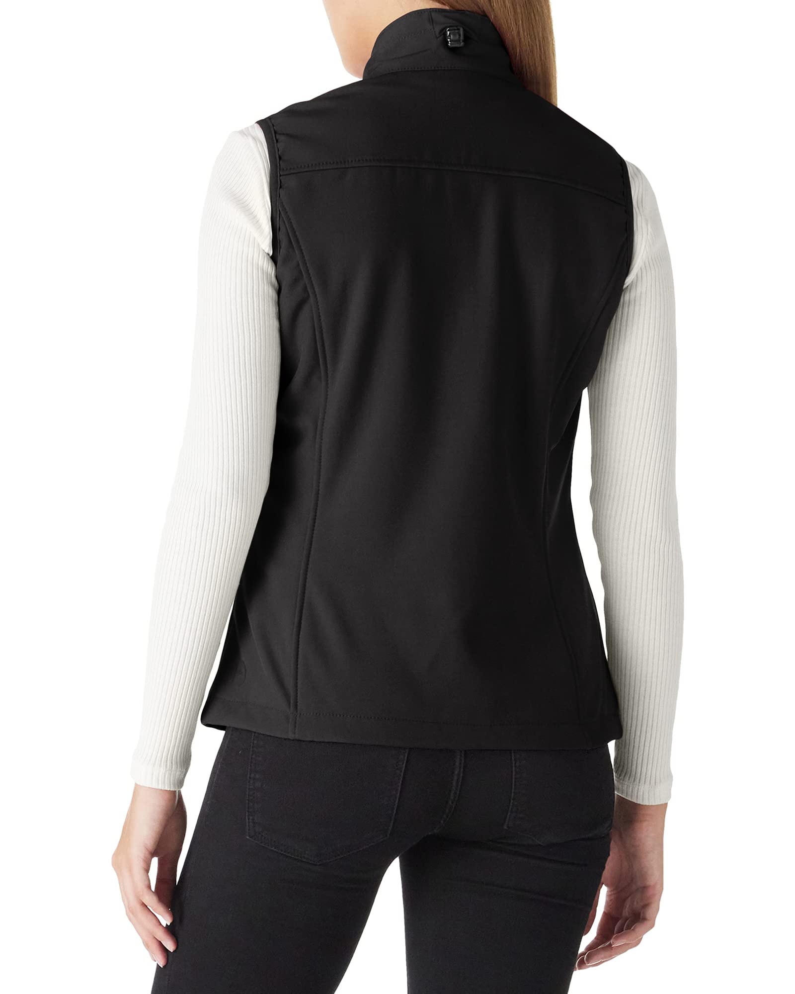 Outdoor Ventures Women's Lightweight Softshell Vest Windproof Fleece Lined Zip Up Sleeveless Jacket for Running Hiking Golf