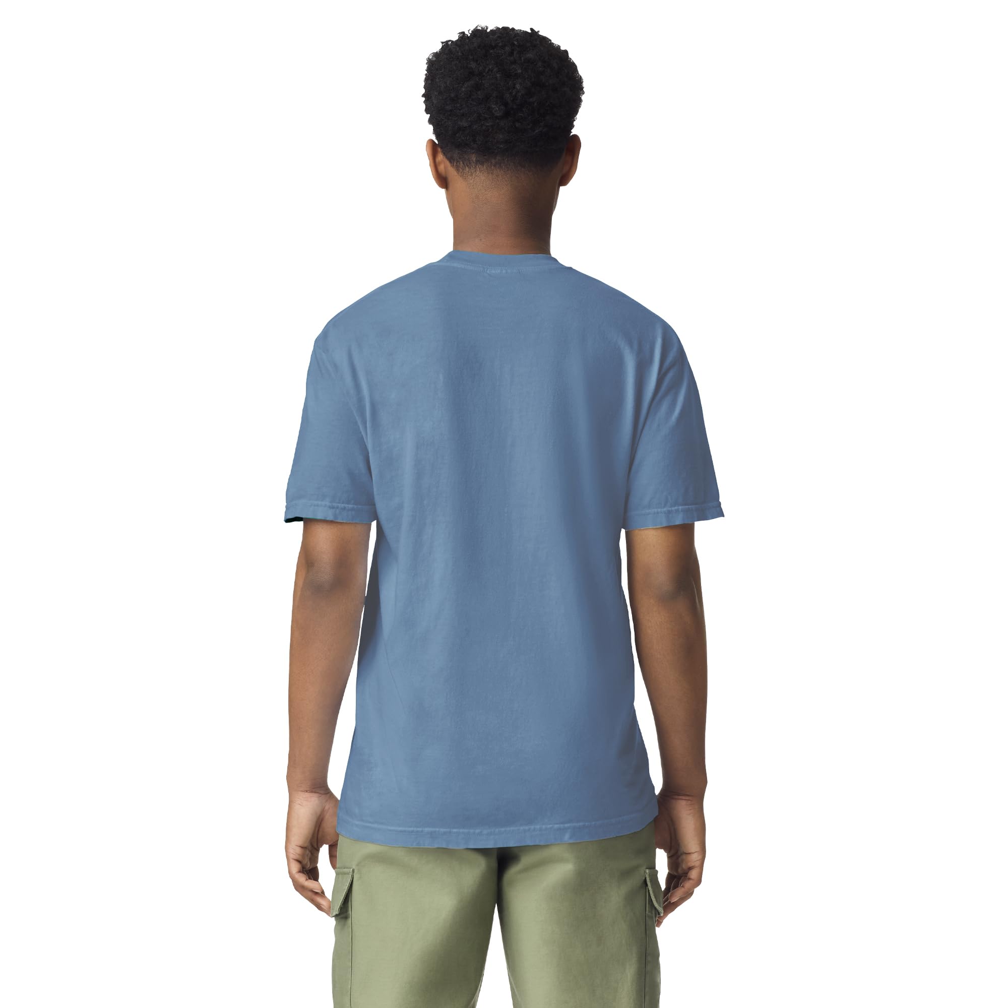 Comfort Colors Adult Short Sleeve Pocket Tee, Style G6030, Blue Jean, Medium