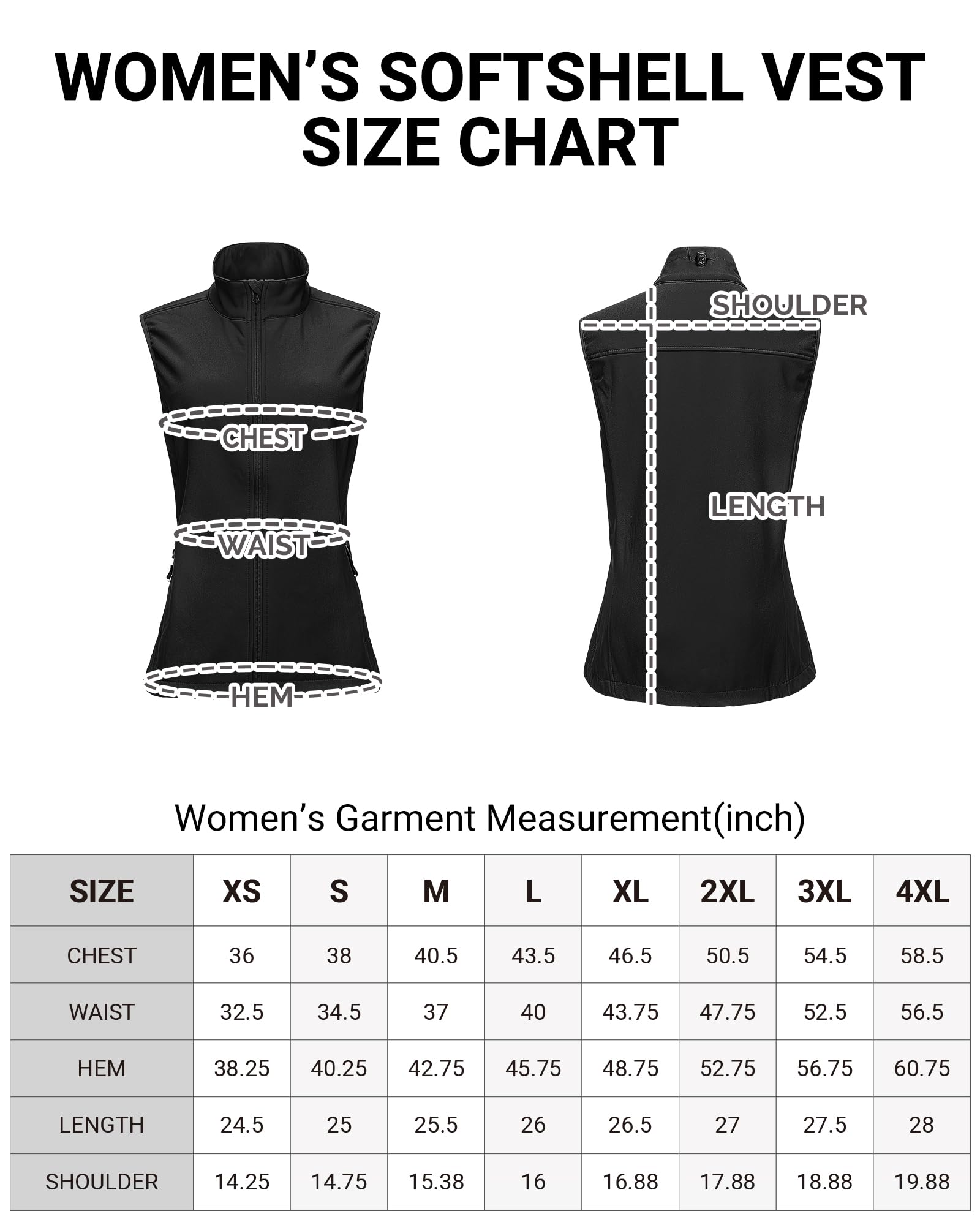Outdoor Ventures Women's Lightweight Softshell Vest Windproof Fleece Lined Zip Up Sleeveless Jacket for Running Hiking Golf