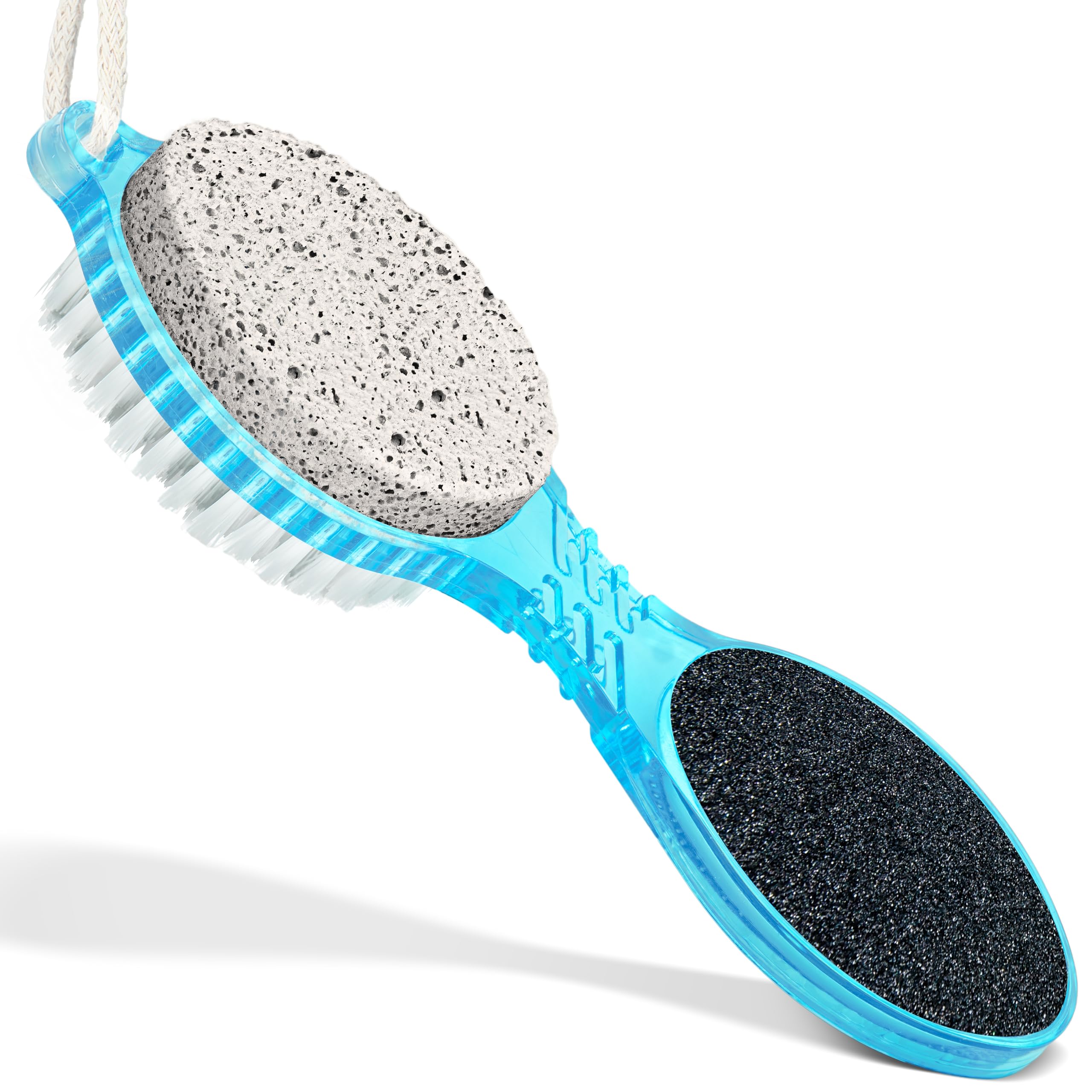 DecorRack (4 in 1) Pedicure Paddle Kit Tool with Pumice Stone for Feet, Foot Hand Toe Nail Cleaning Brush, Metal File and Emery Board, Manicure Foot Rasp Callus Remover Pedi Set (Random Color, 1 Pack)