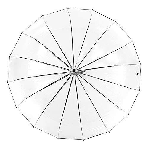 ThreeH Clear Large Umbrella Windproof Auto Open 16 Steel Ribs Classic Transparent Umbrella Unisex adult,KS10 Black