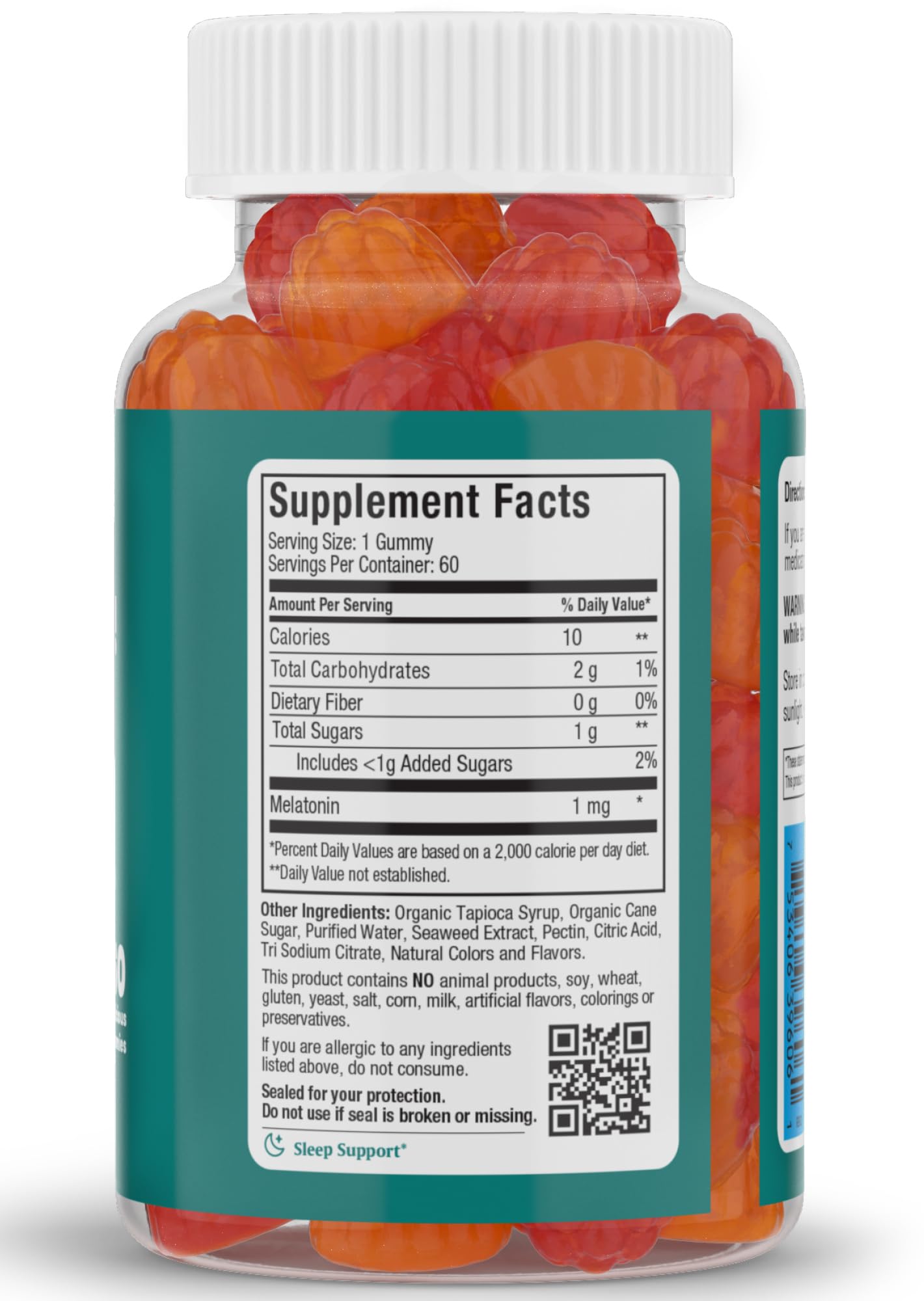 Melatonin Gummies for Kids - 1mg Chewable Melatonin Gummy - Restful Nighttime Support Supplement - Children and Adult Melatonin Gummies 1mg, 60 Count (60 Count, Gummies)