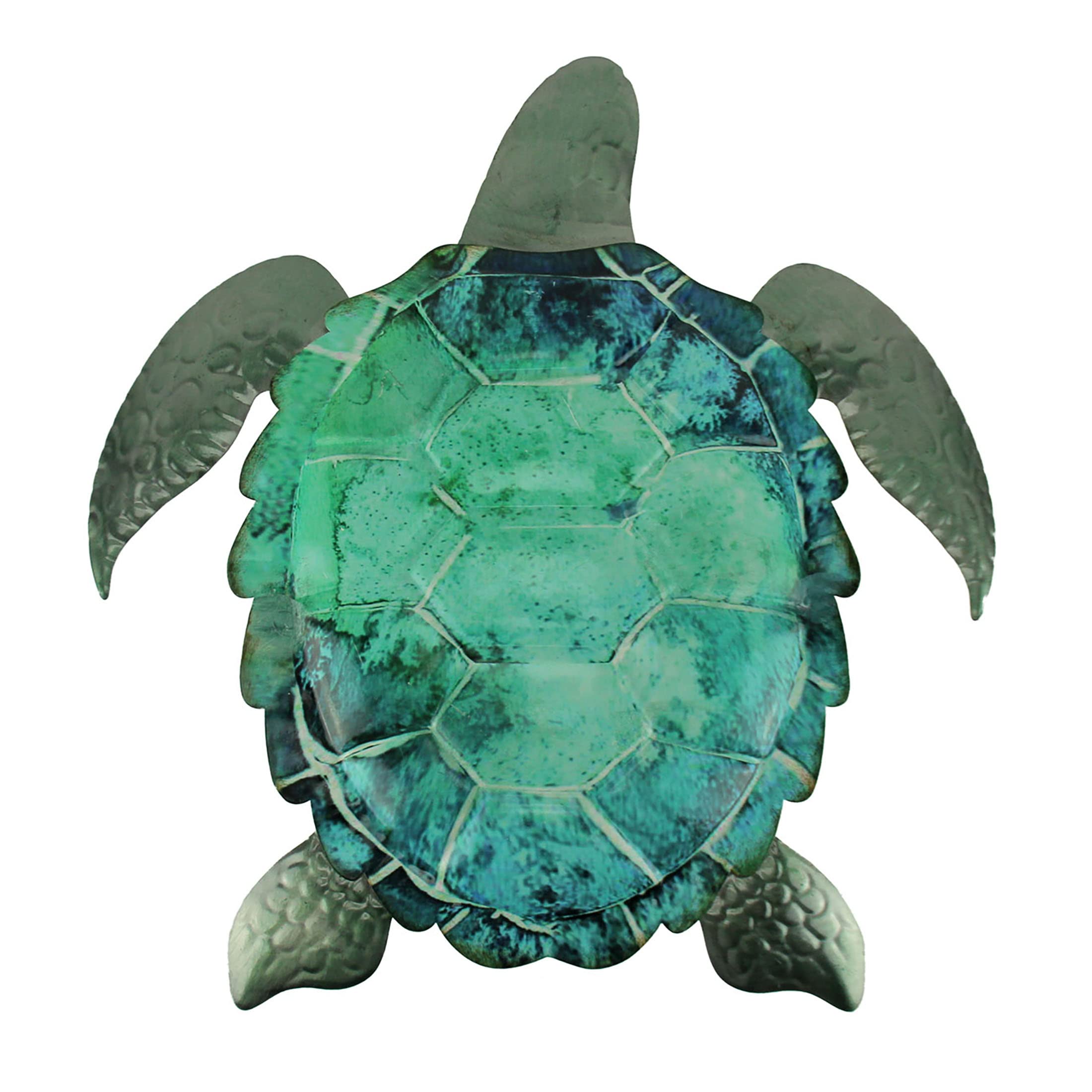 Chesapeake Bay Ltd Ocean Green Metal Sea Turtle Wall Sculpture Coastal Art 19.5 Inches High