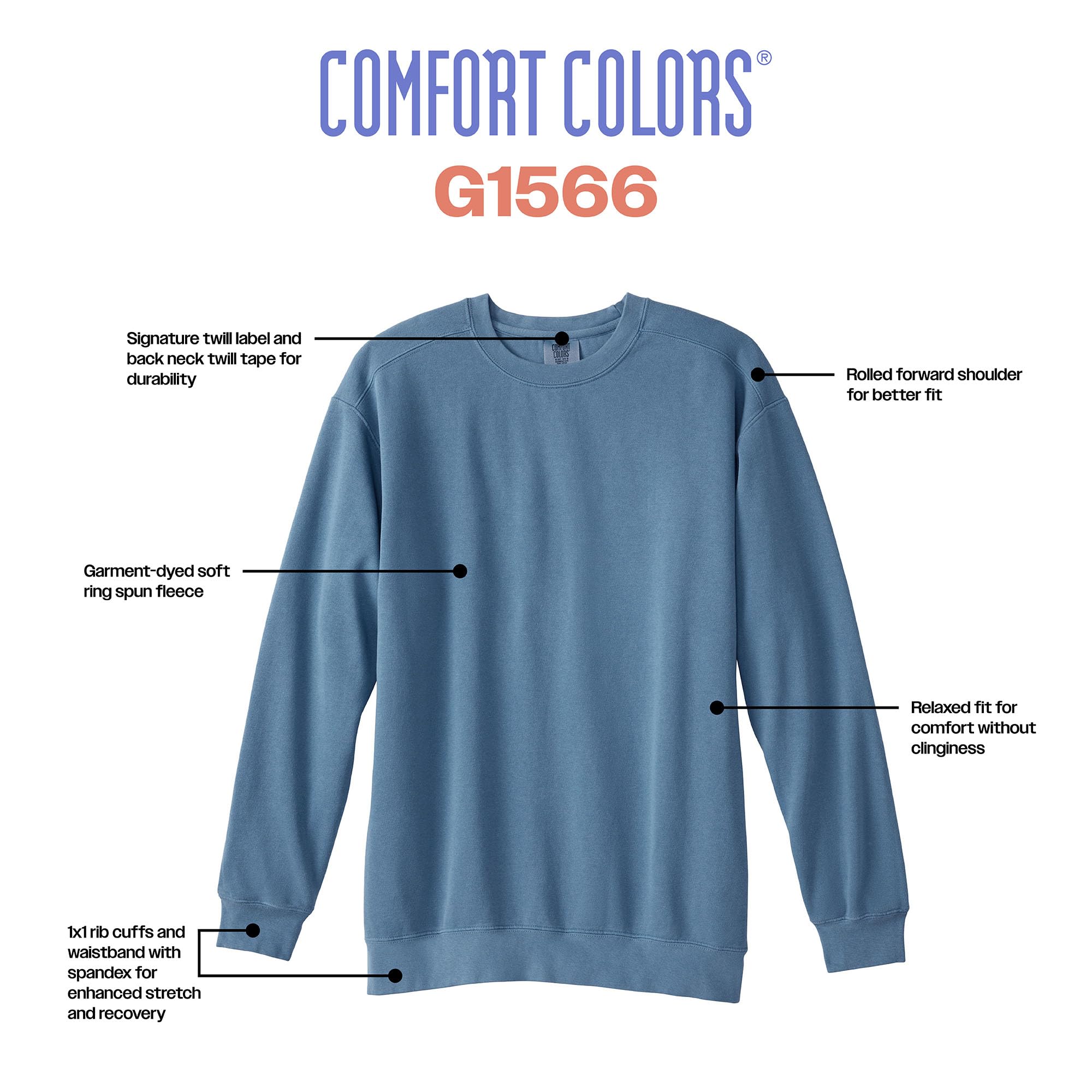 Comfort Colors Adult Crewneck Sweatshirt, Style G1566, Crimson, X-Large
