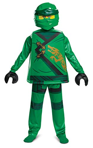 Disguise Lloyd Costume for Kids, Deluxe Lego Ninjago Legacy Themed Children's Character Outfit, Child Size Medium (7-8) Green (100399K)