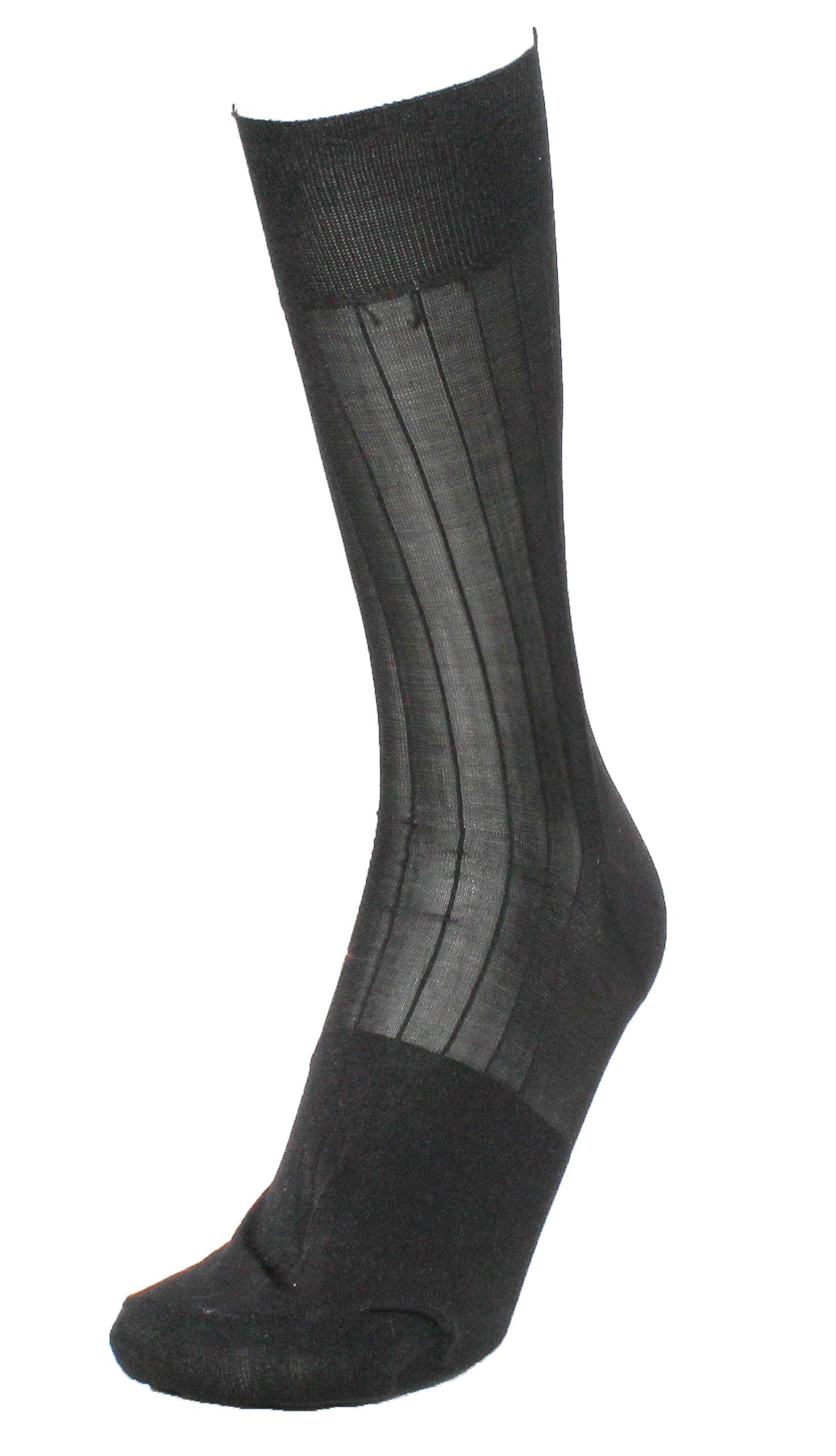 Mona's Choice 3-Pack Mens Silk Dress Socks/Mens Sheer Dress Socks/Mens Nylon Dress Socks (Black)