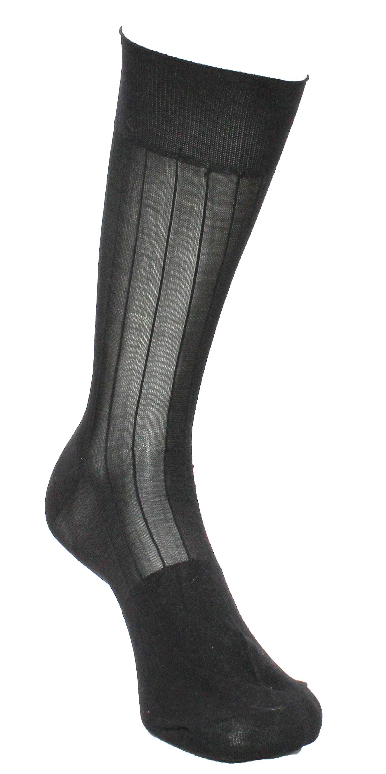 Mona's Choice 3-Pack Mens Silk Dress Socks/Mens Sheer Dress Socks/Mens Nylon Dress Socks (Black)