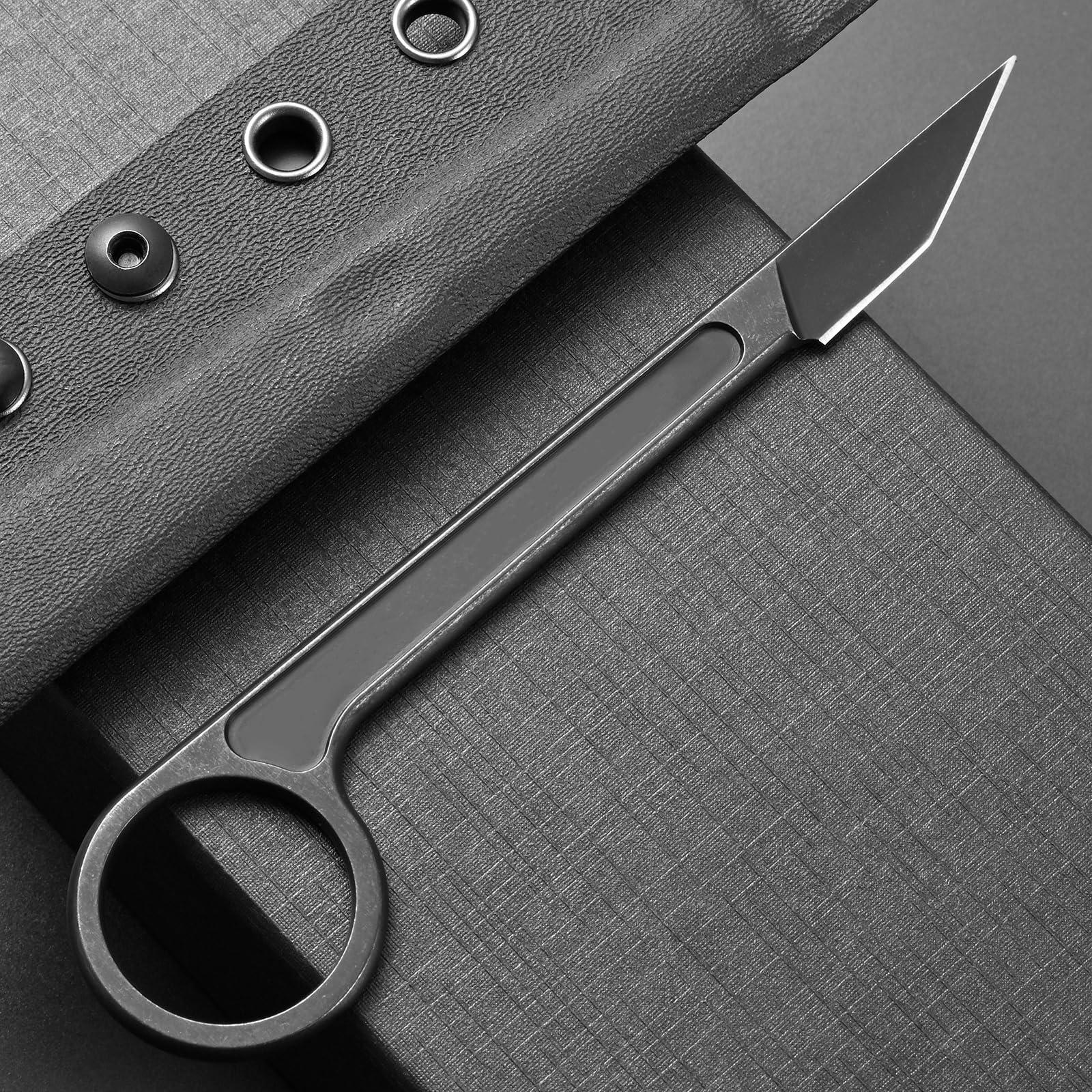 Ccanku C1104 Fixed Blade Knife D2 Blade+Stainless Steel Handle Fixed Blade Knife for Hunting, Survival, Camping Outdoor Utility Knife with K Sheath