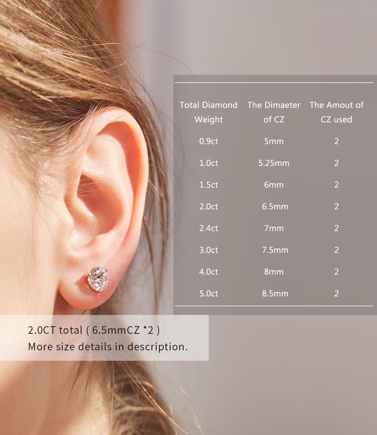 "STUNNING FLAME" 18K Gold Plated Silver Brilliant Cut Simulated Diamond Cubic Zirconia Stud Earrings(yellow-gold-plated-silver, 1.0)