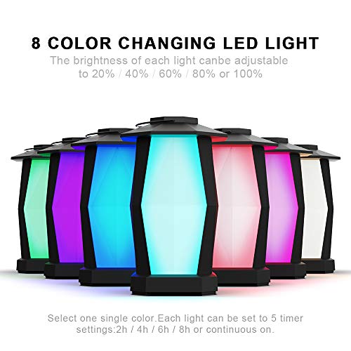 Onforu Outdoor Bluetooth Speakers Waterproof, True Wireless Stereo Lantern Speaker with RGB LED Lights, 2 Pack 50W Led Flame Speaker, Dual Pairing, 20H Playtime, Enhanced Bass for Patio Garden Decor